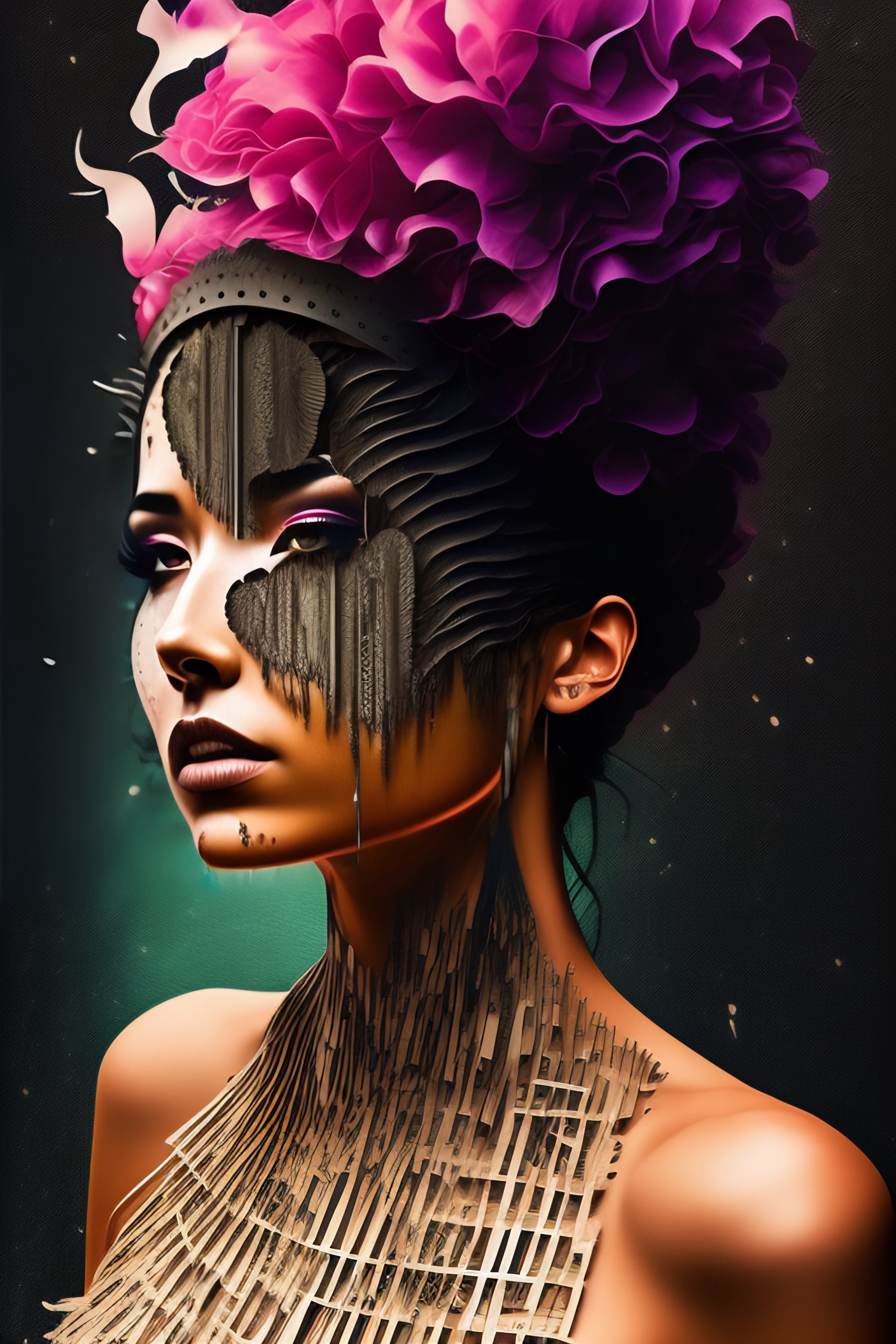 Lexica - Face shredded like paper, dark horror, surreal, illustration ...