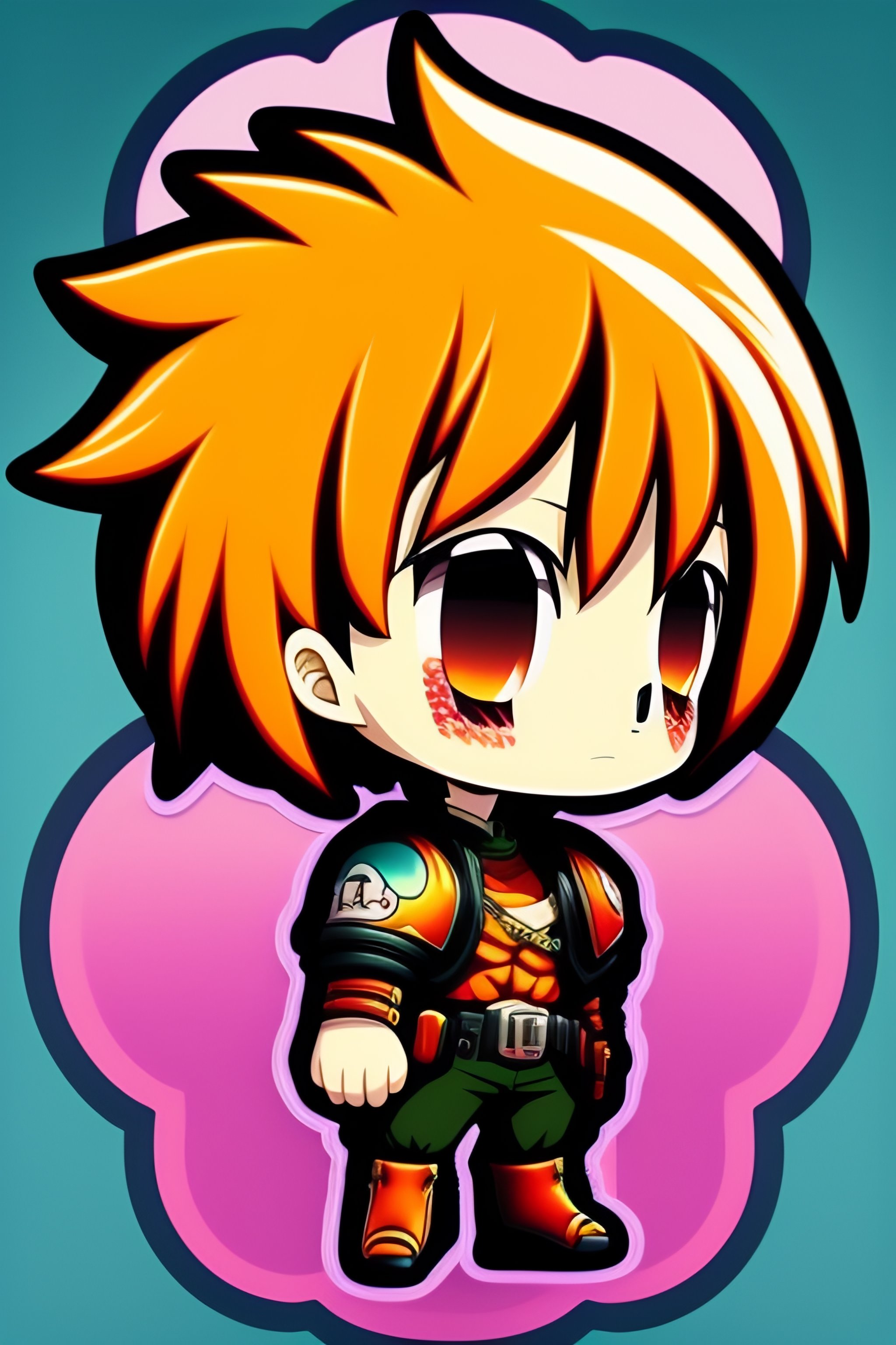 Lexica - Cute chibli deebo sticker, anime style, solid background color