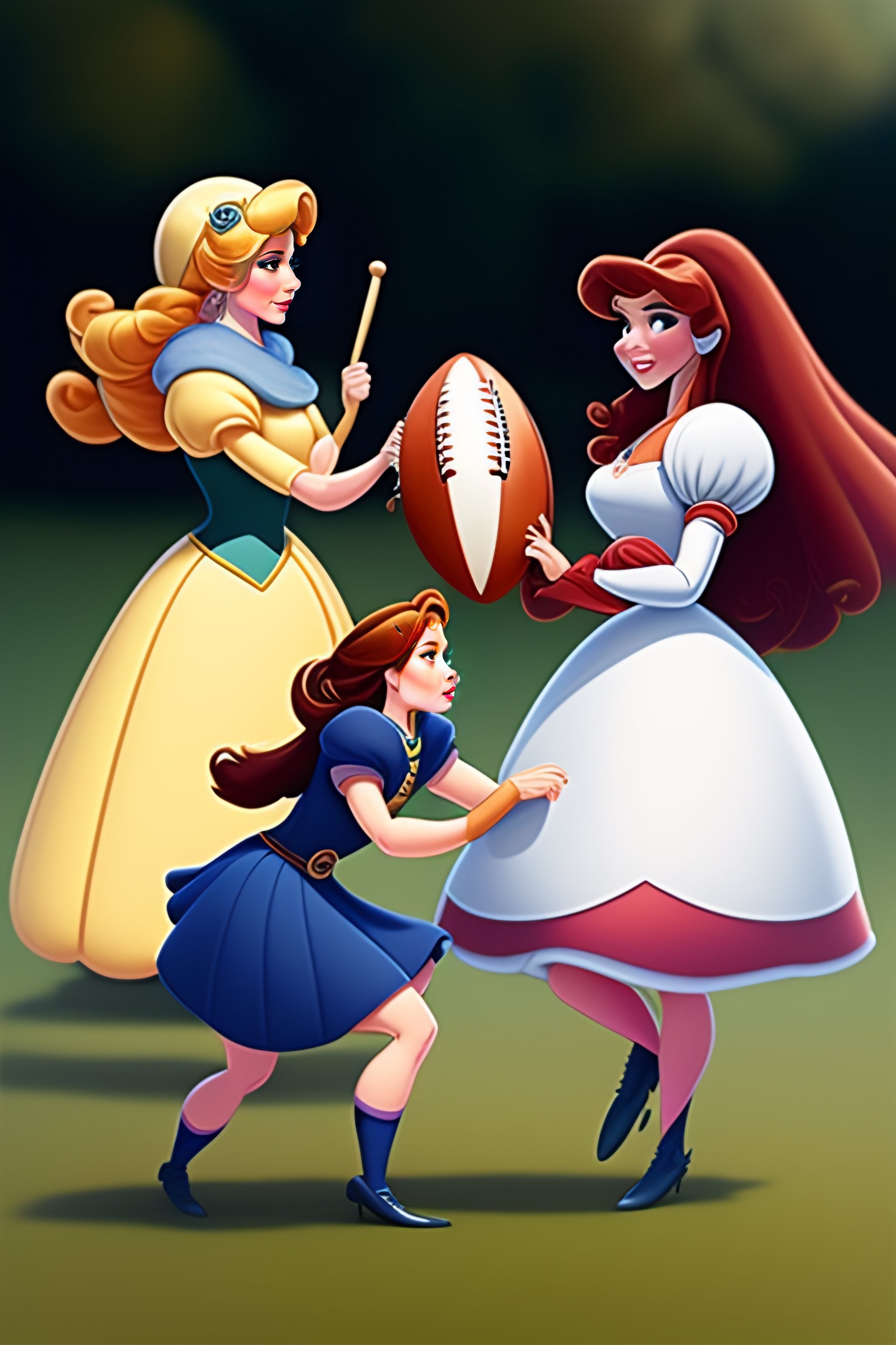 Lexica - Disney princesses playing football