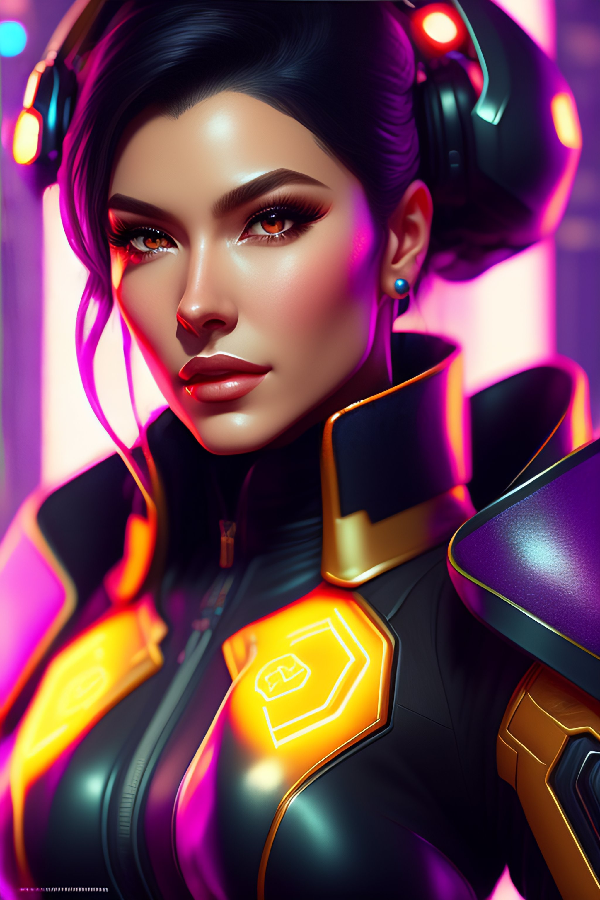 Lexica - Symmetry portrait of dva from overwatch, closeup, sci - fi ...