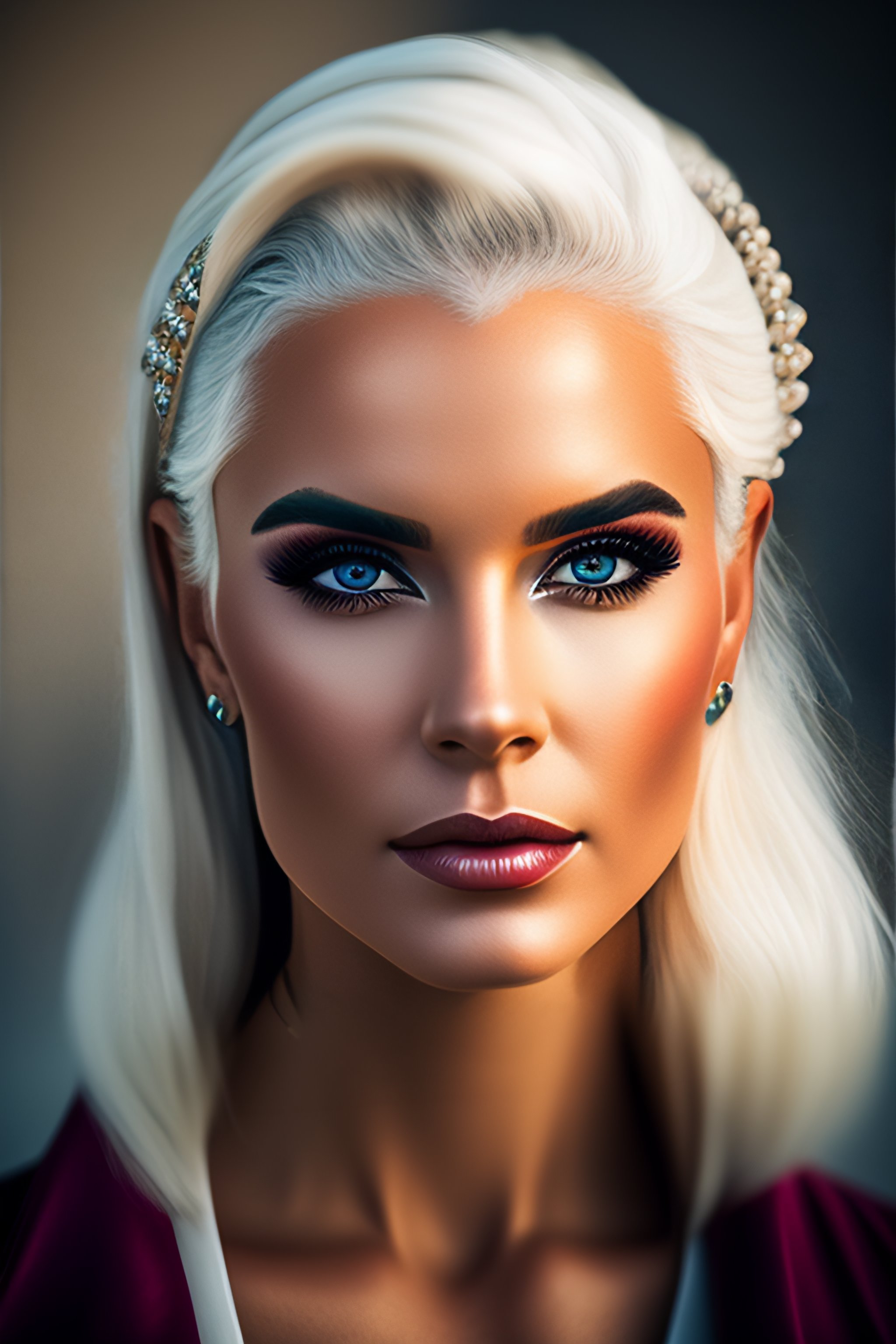 Lexica - Highly detailed Portrait of a beautiful young lady with white ...