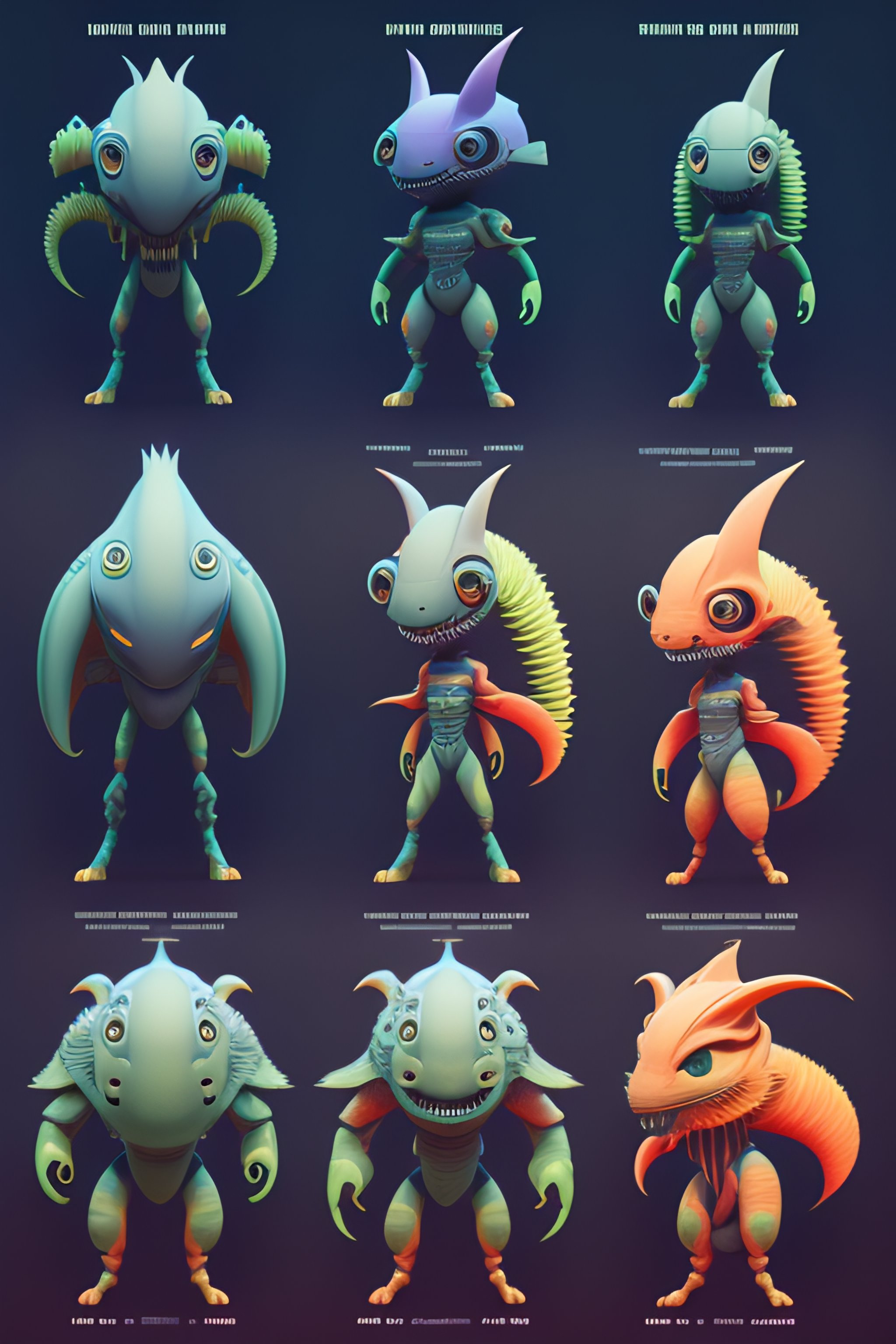 Lexica - Photo real alien monster model sheet t pose