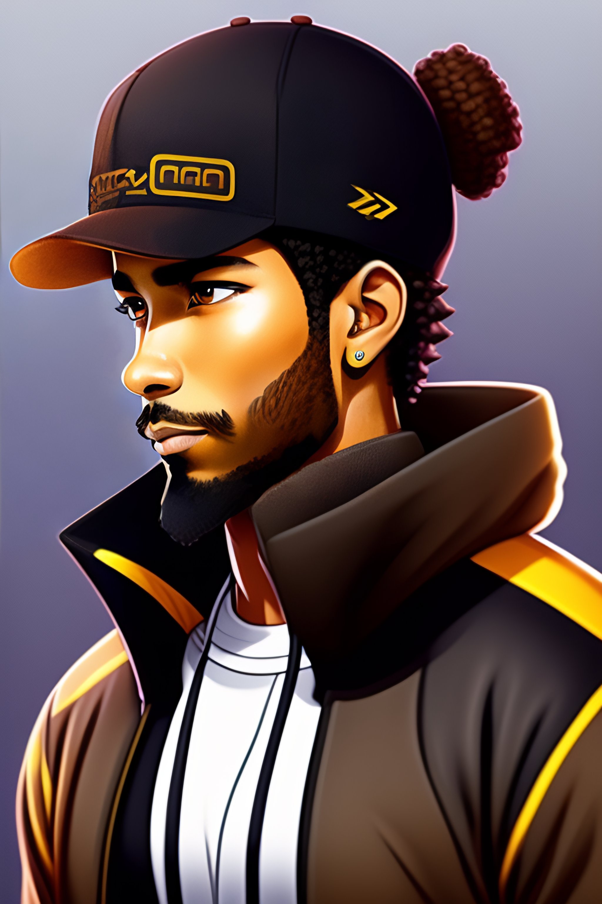 Lexica - Male brown Pokemon trainer with hair twists and a beard in ...
