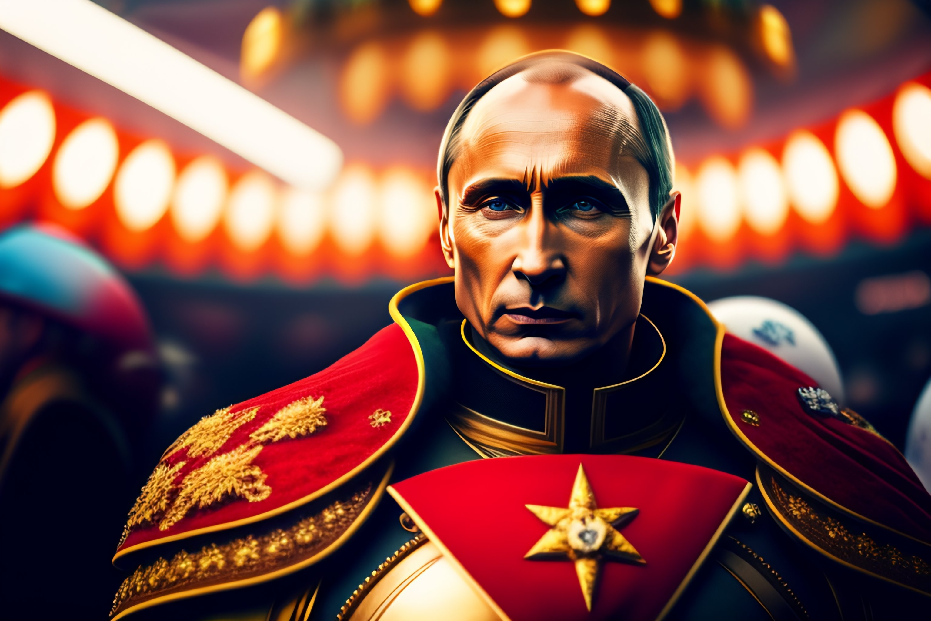 Lexica - Photo-realistic portrait Vladimir Putin in space marine ...