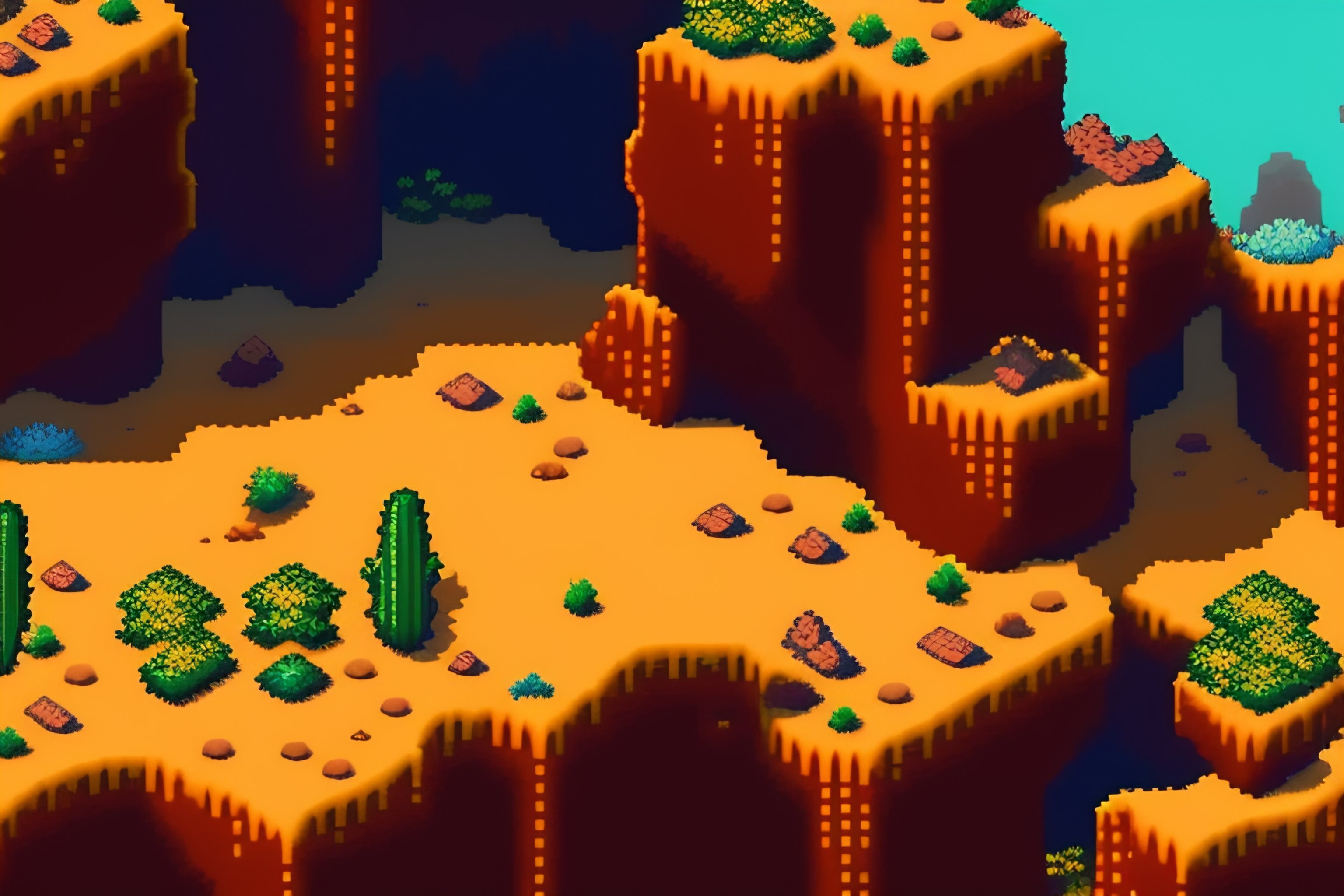 Lexica - Multiple sprites tiles floor sand desert road dried dirt ...