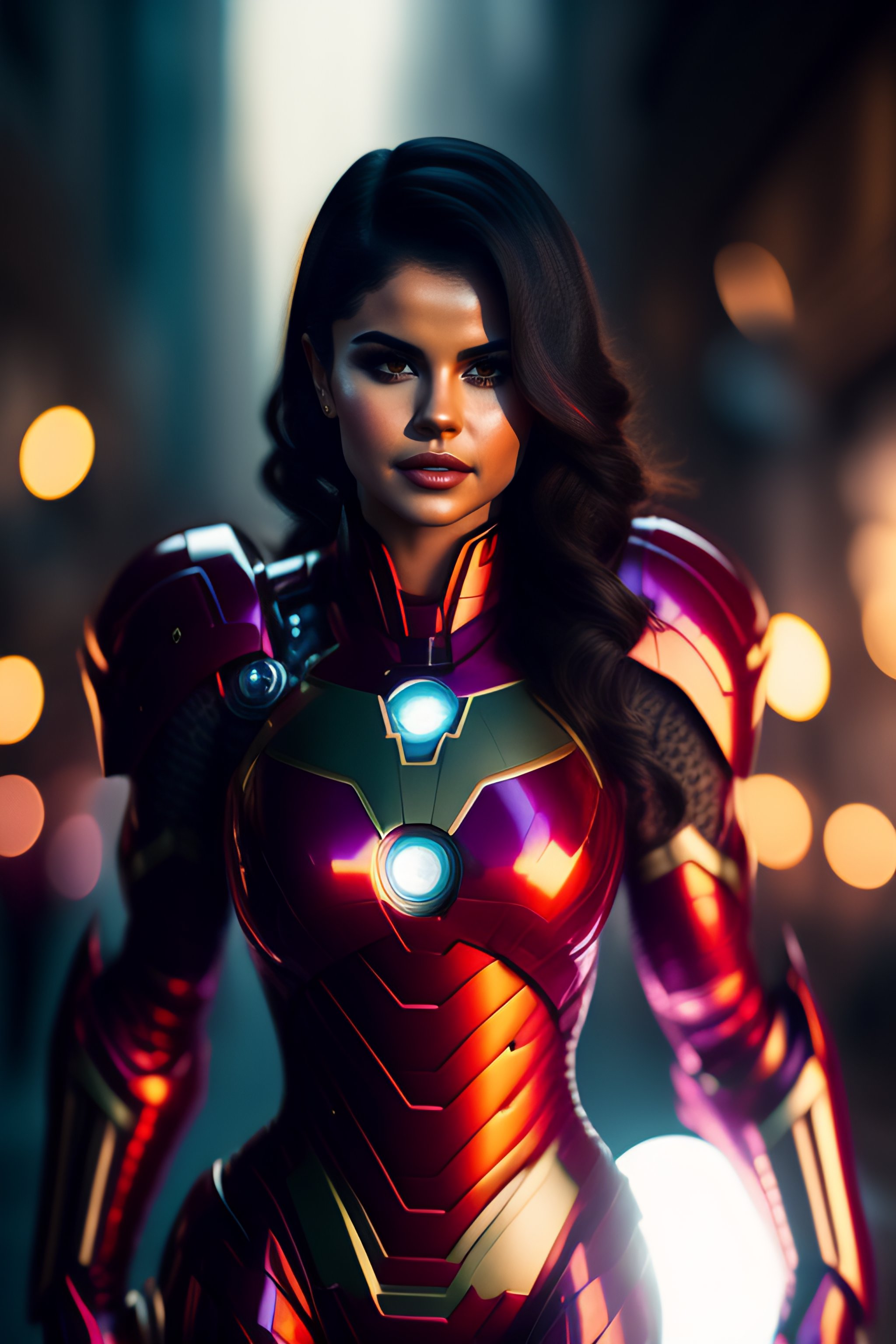 Lexica - Selena gomez as ironman riding a dragon, 8k, futuristic ...