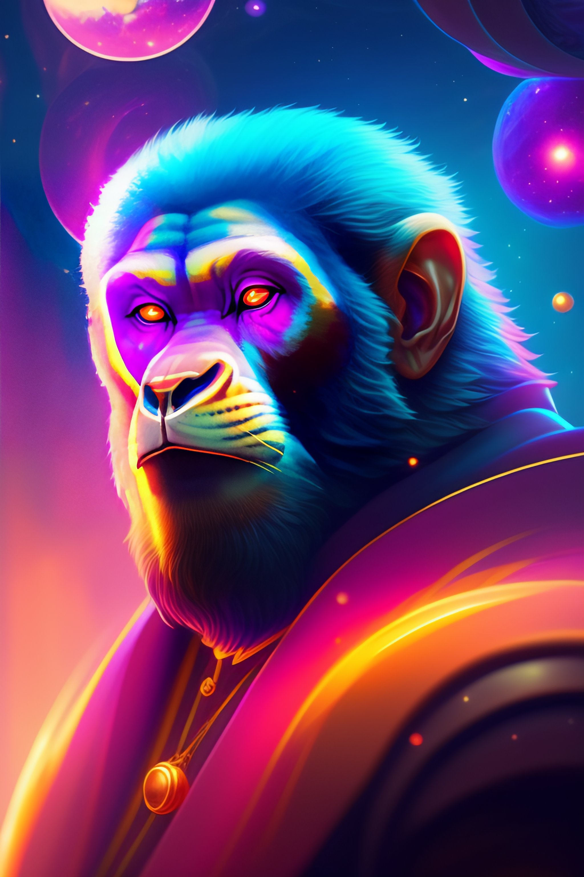 Lexica - Magic space ape inside cosmic deepdream radiating a glowing ...