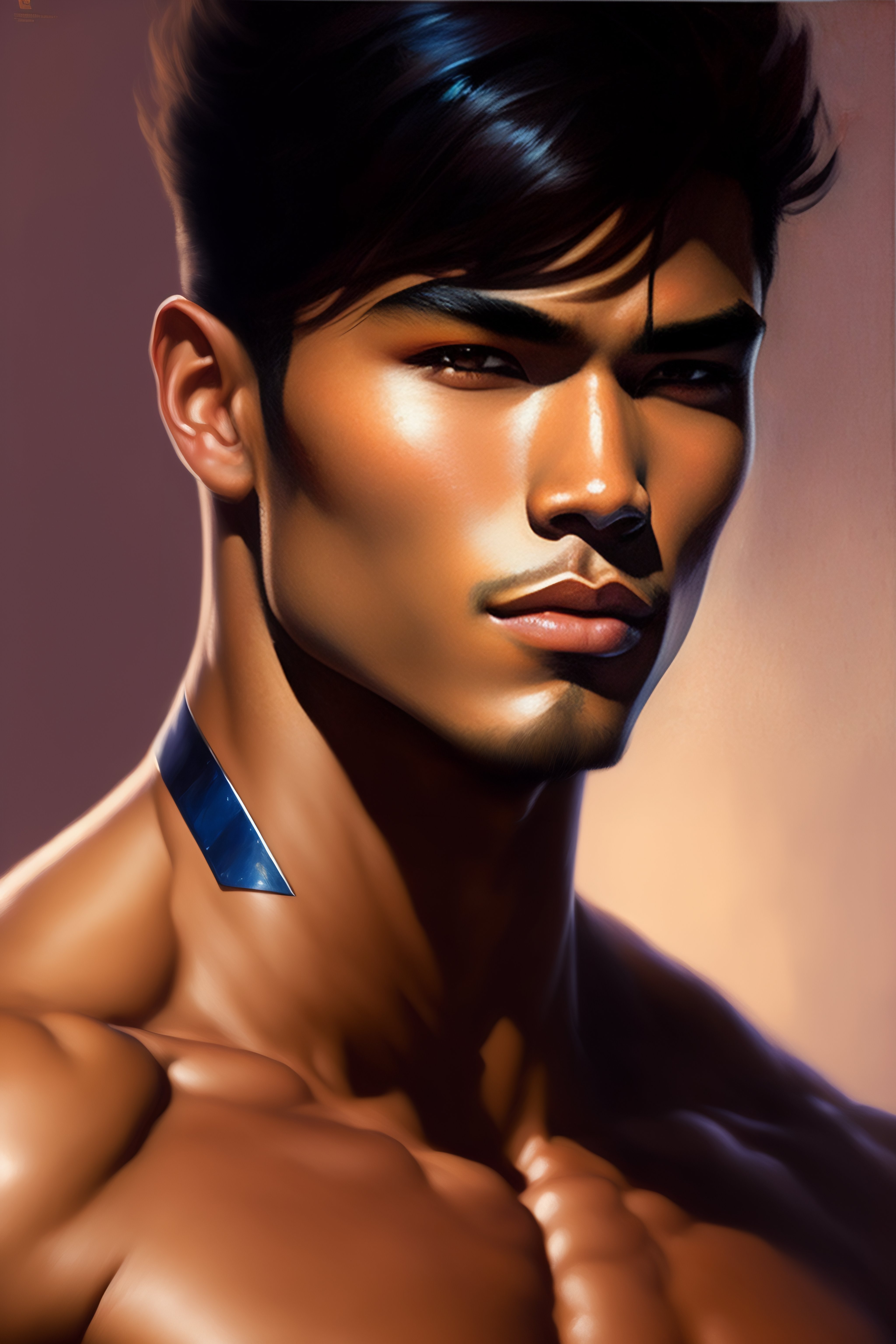 Lexica - Young handsome filipino male portrait dnd, muscle, painting by ...
