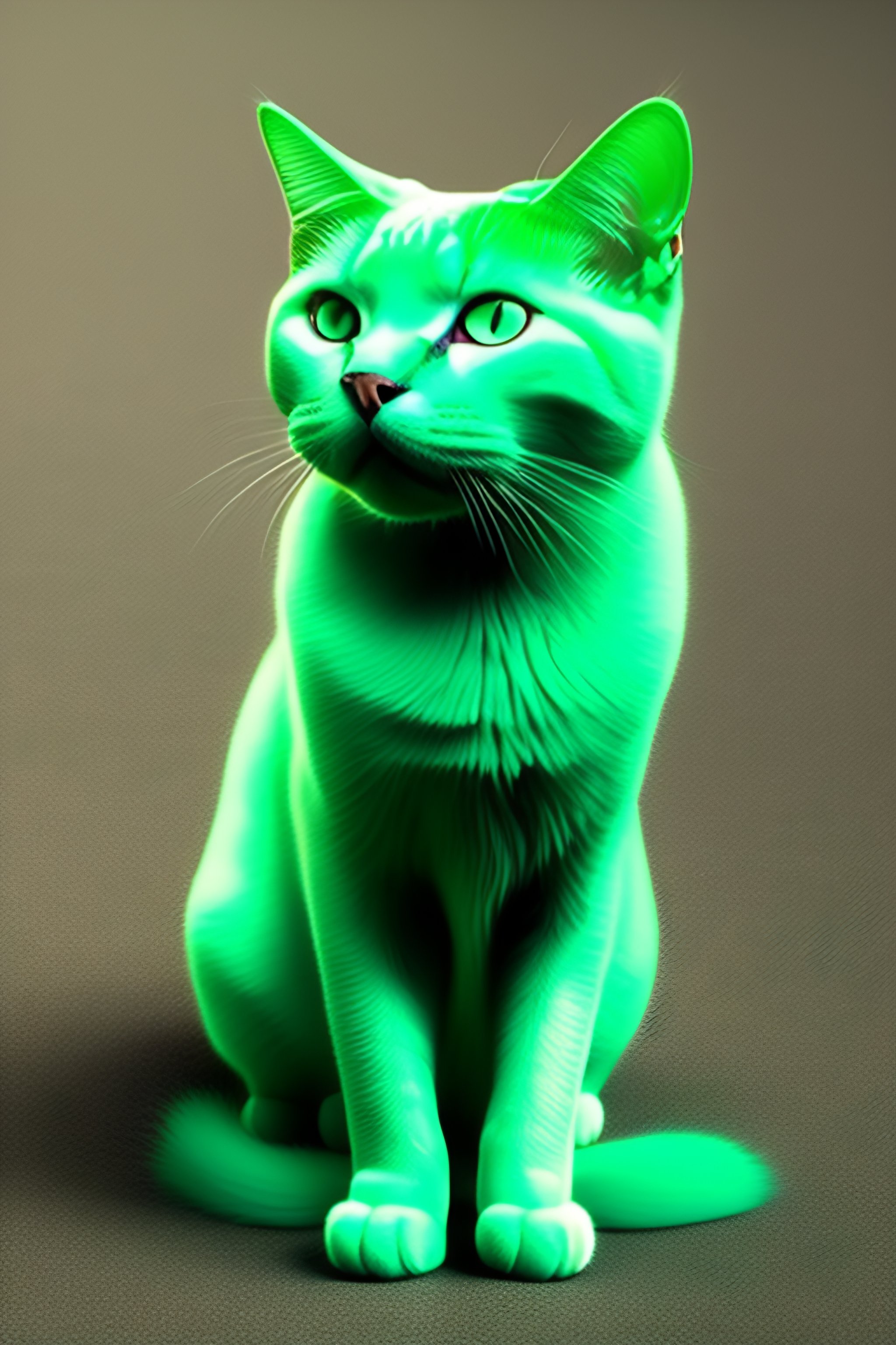 Lexica - Mint green cat,its tongue is bright green,furry,anthropomorphic