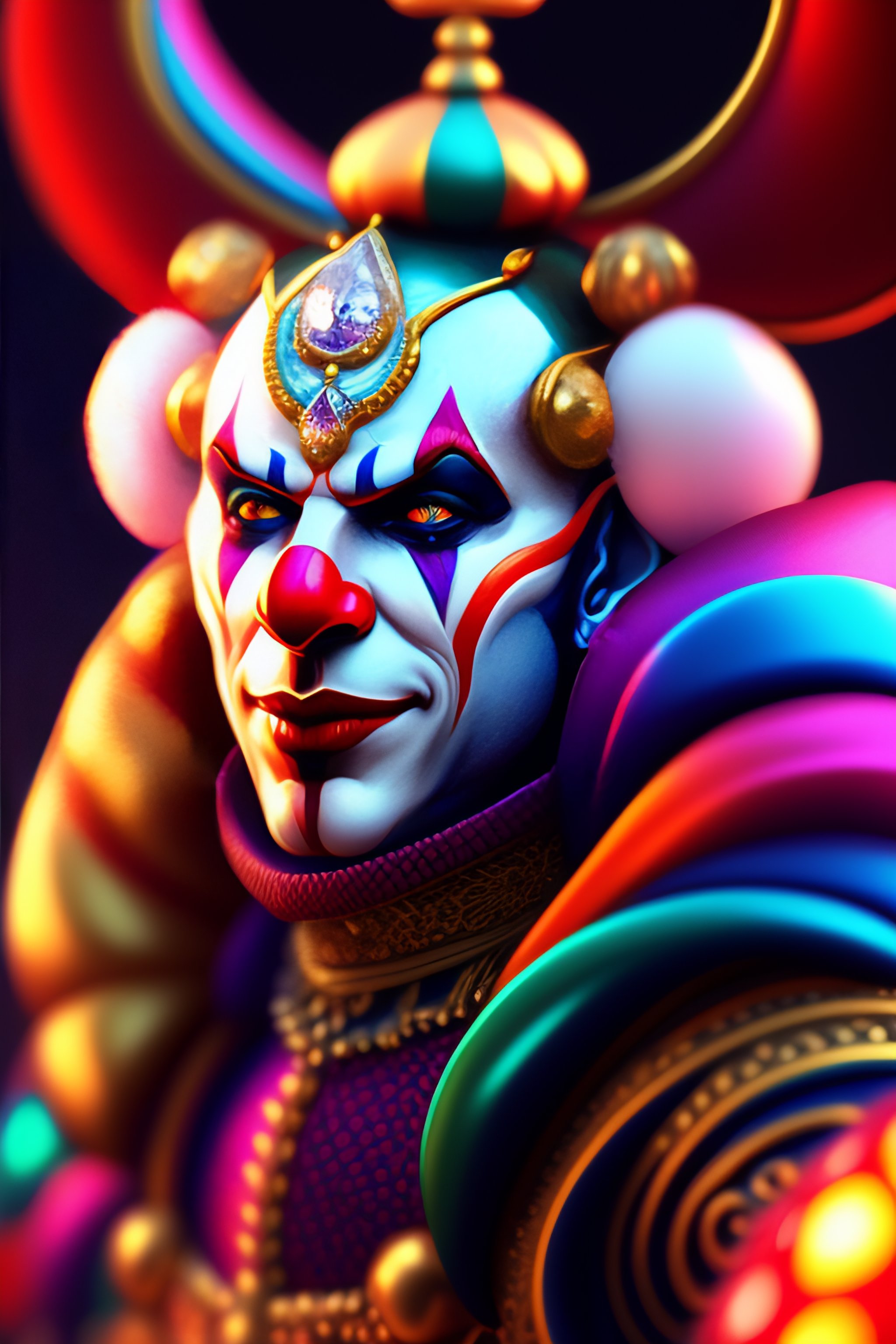 Lexica - Award winning digital sketch of a full jester bauble ...