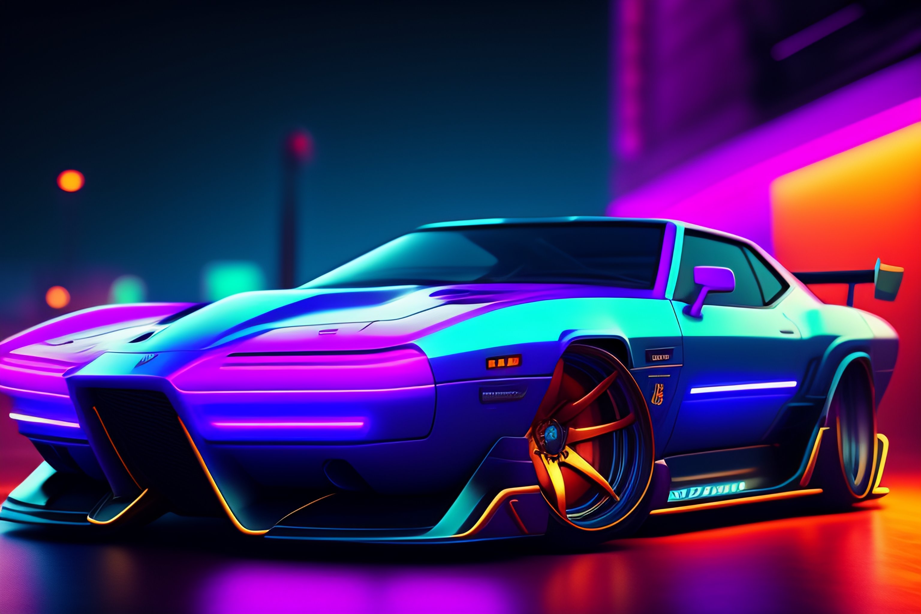 Lexica - Cyberpunk neon car