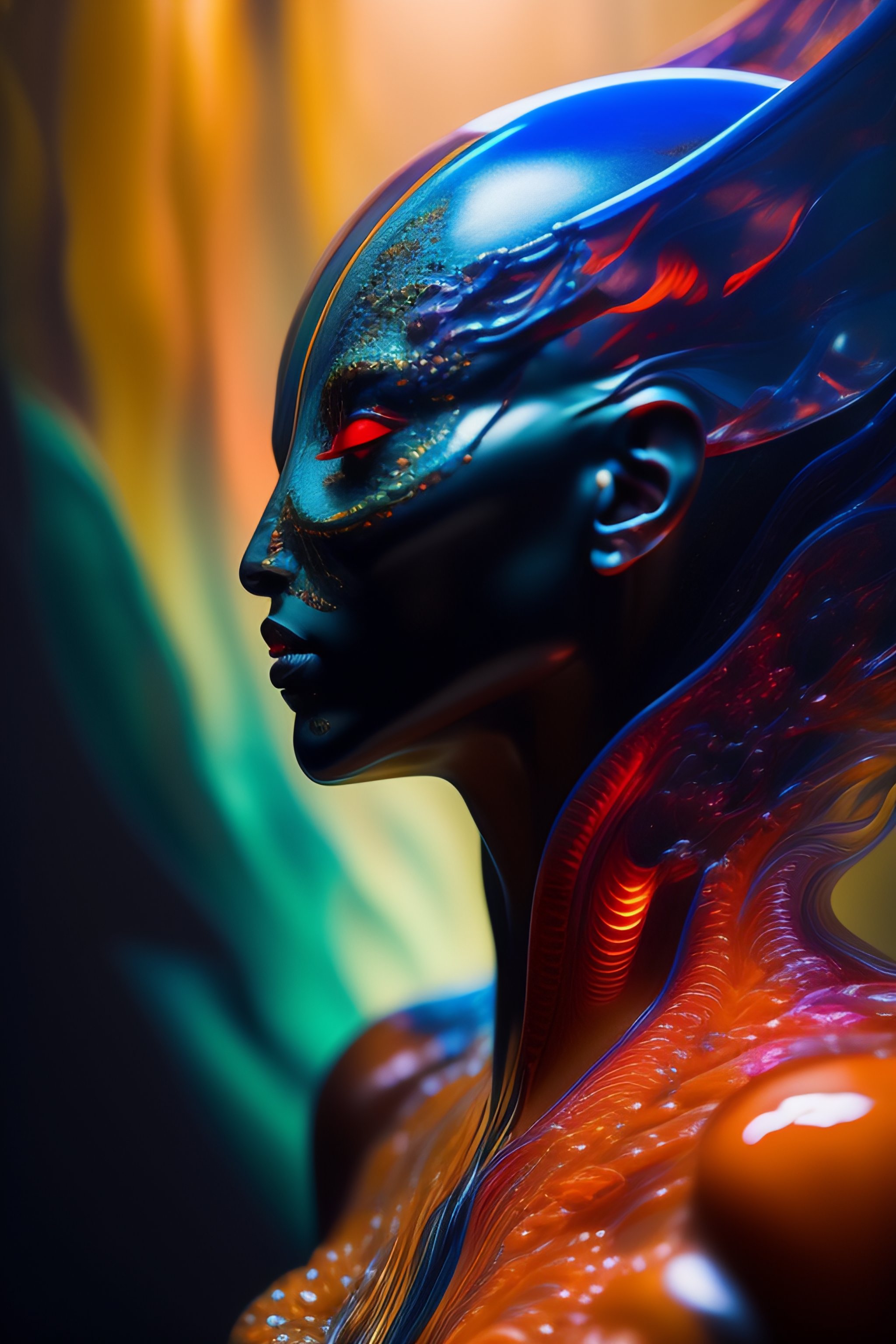 Lexica - Paintings of alien demons with translucent skin on parts of ...