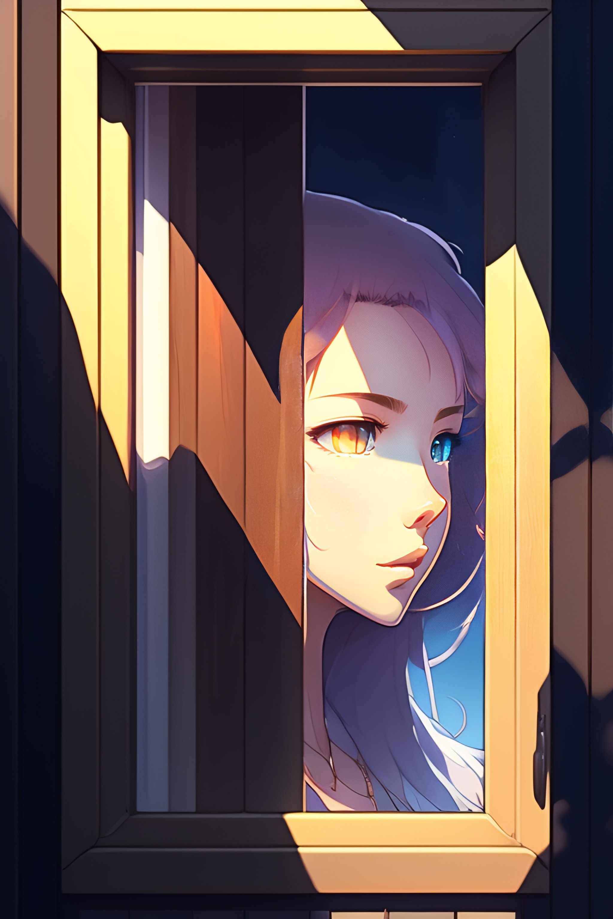 Lexica - 2 face - to - face window above a narrow street. illustration ...