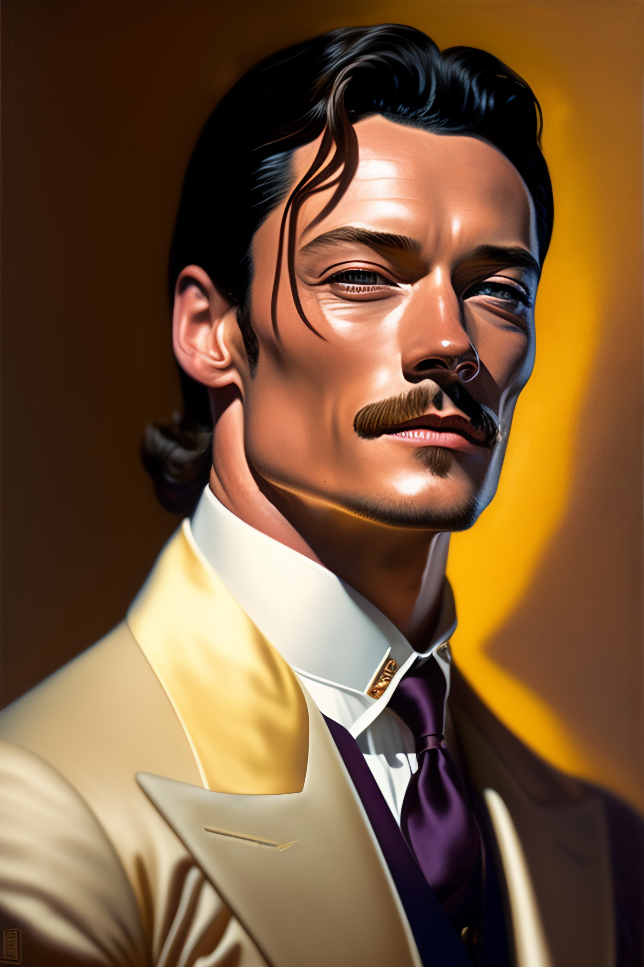 Lexica - Oil portrait of miles edgeworth, intricate, elegant, highly ...