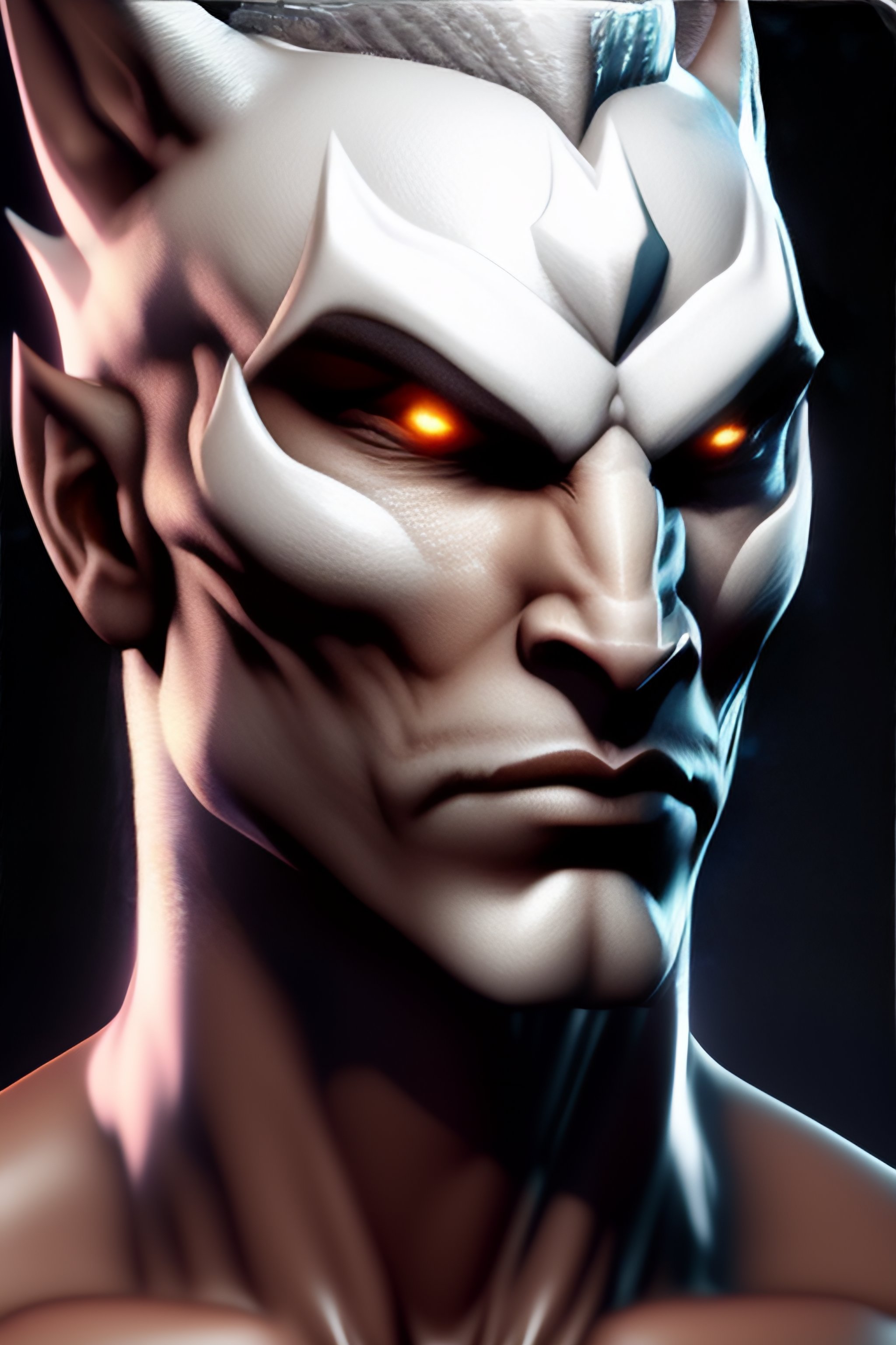 Lexica - White dragon man face, 4k, detailed, Rpg style