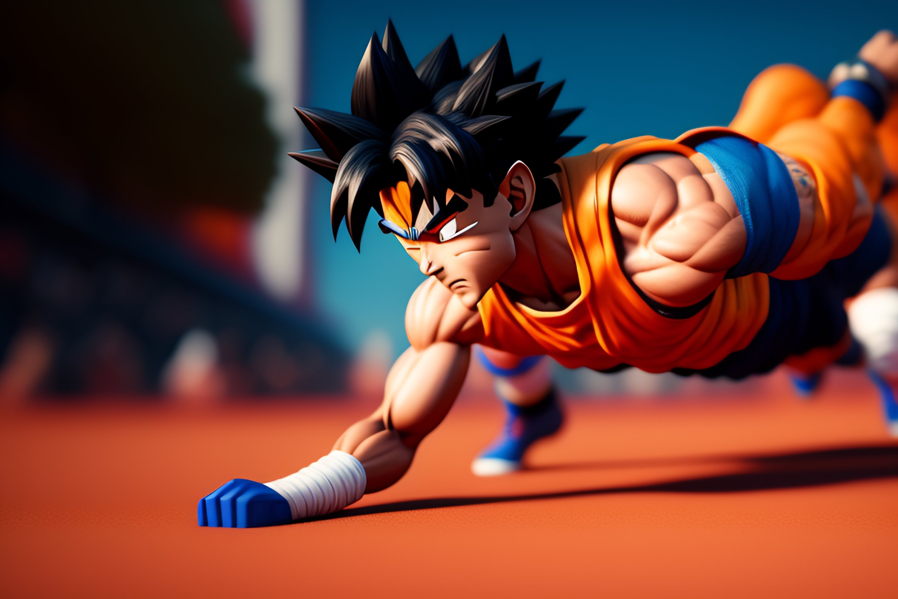 Lexica - Goku pushups on a stick, manga, ultra realistic, concept art ...
