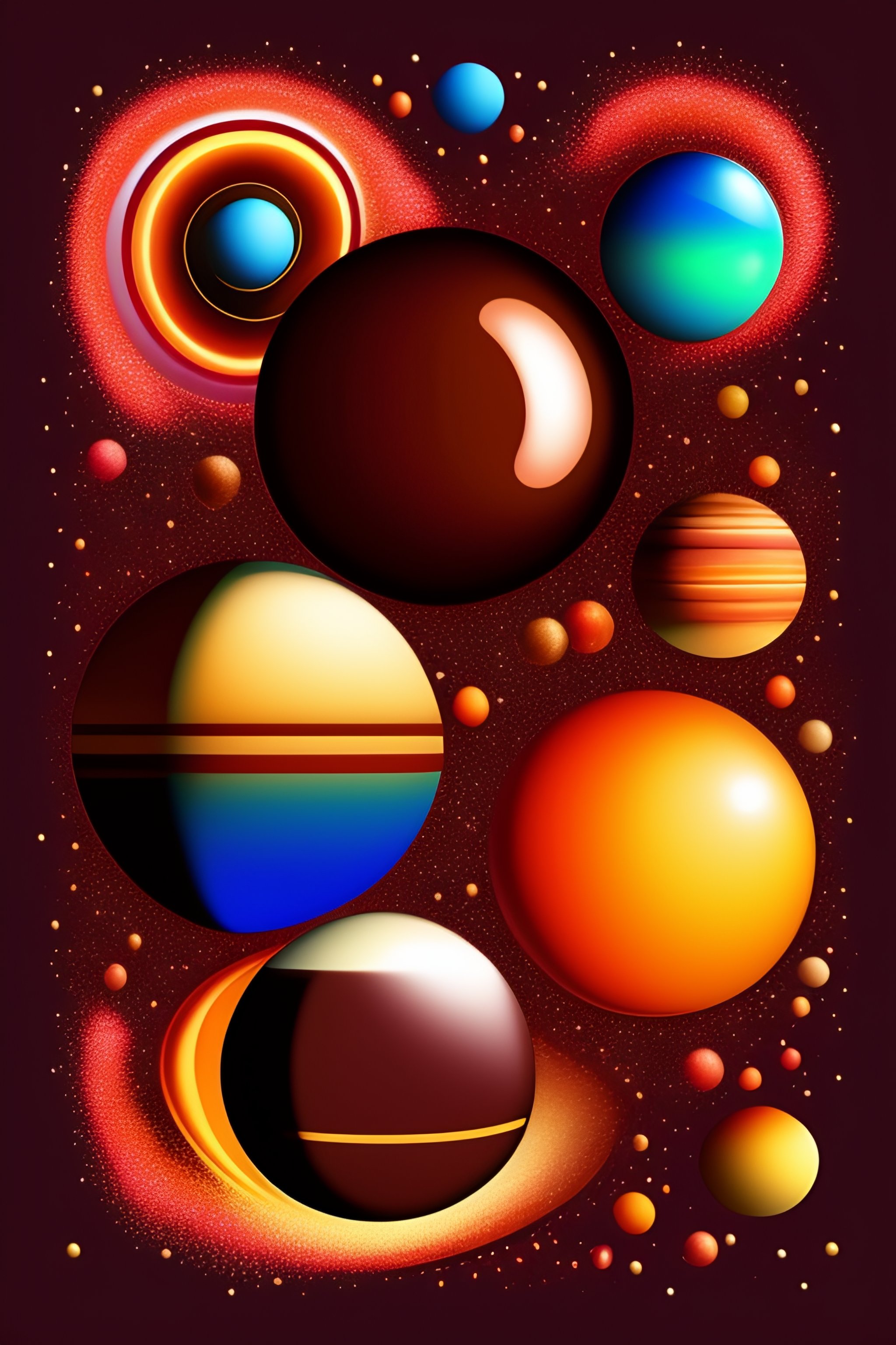 Lexica - Chocolate planets in space, vector sweet food planet, sphere ...