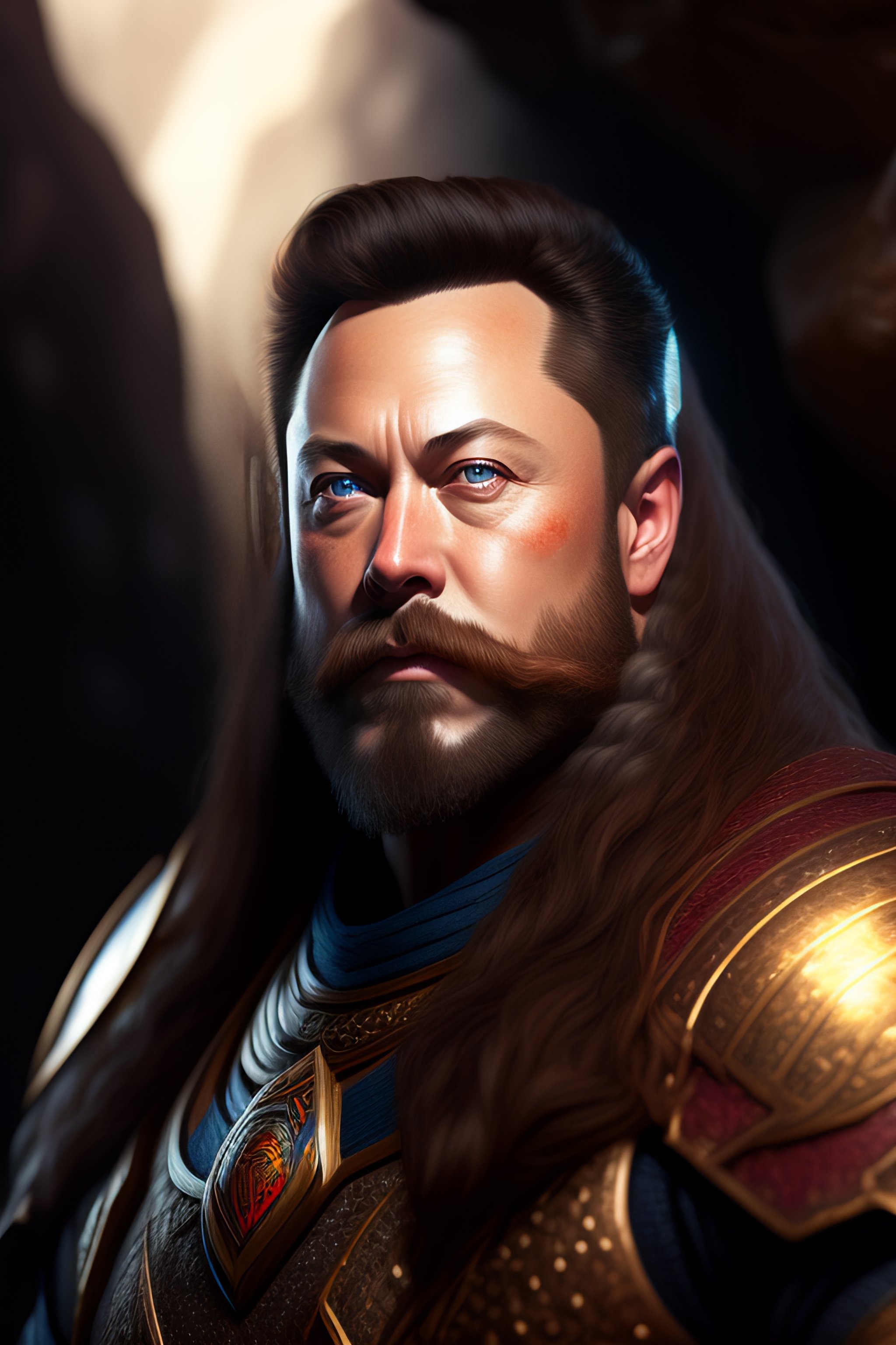 Lexica - Elon Musk as a dwarven warrior in a mysterious cave, highly ...