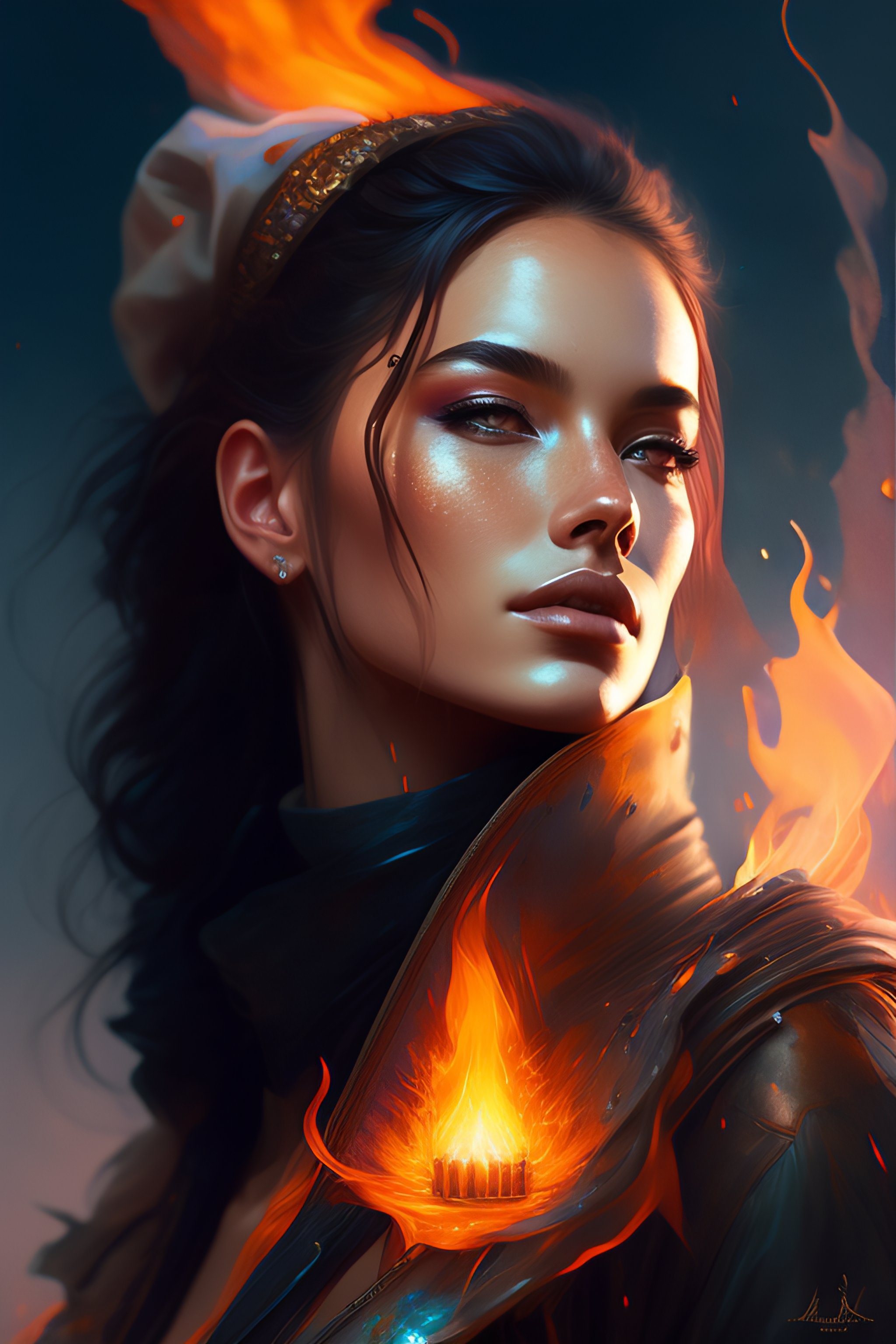 Lexica - "By mandy jurgens : beautiful woman made of fire ! Borderlands ...