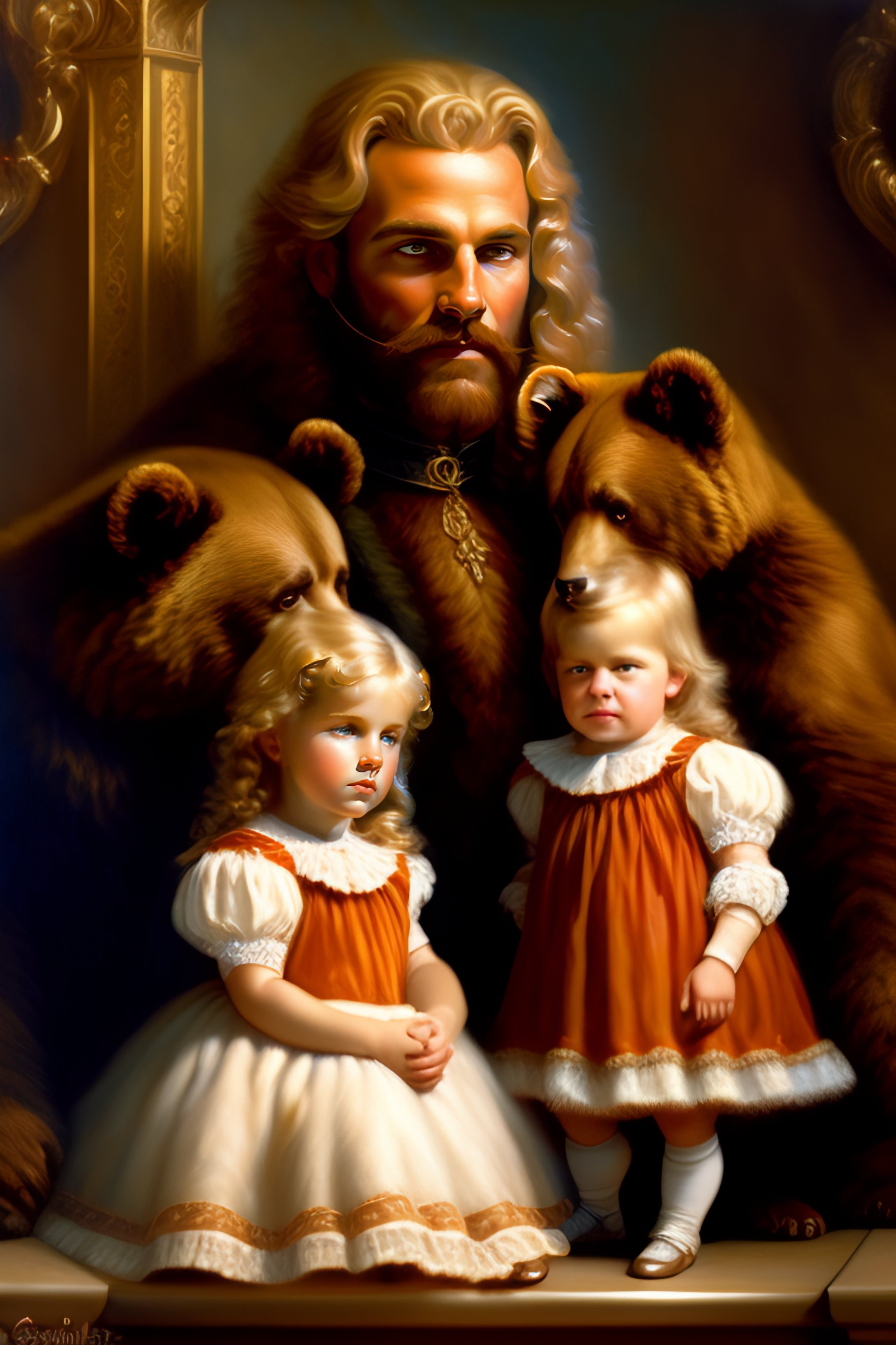 Lexica - Polaroid photo of Goldilocks and the three bears. Highly ...