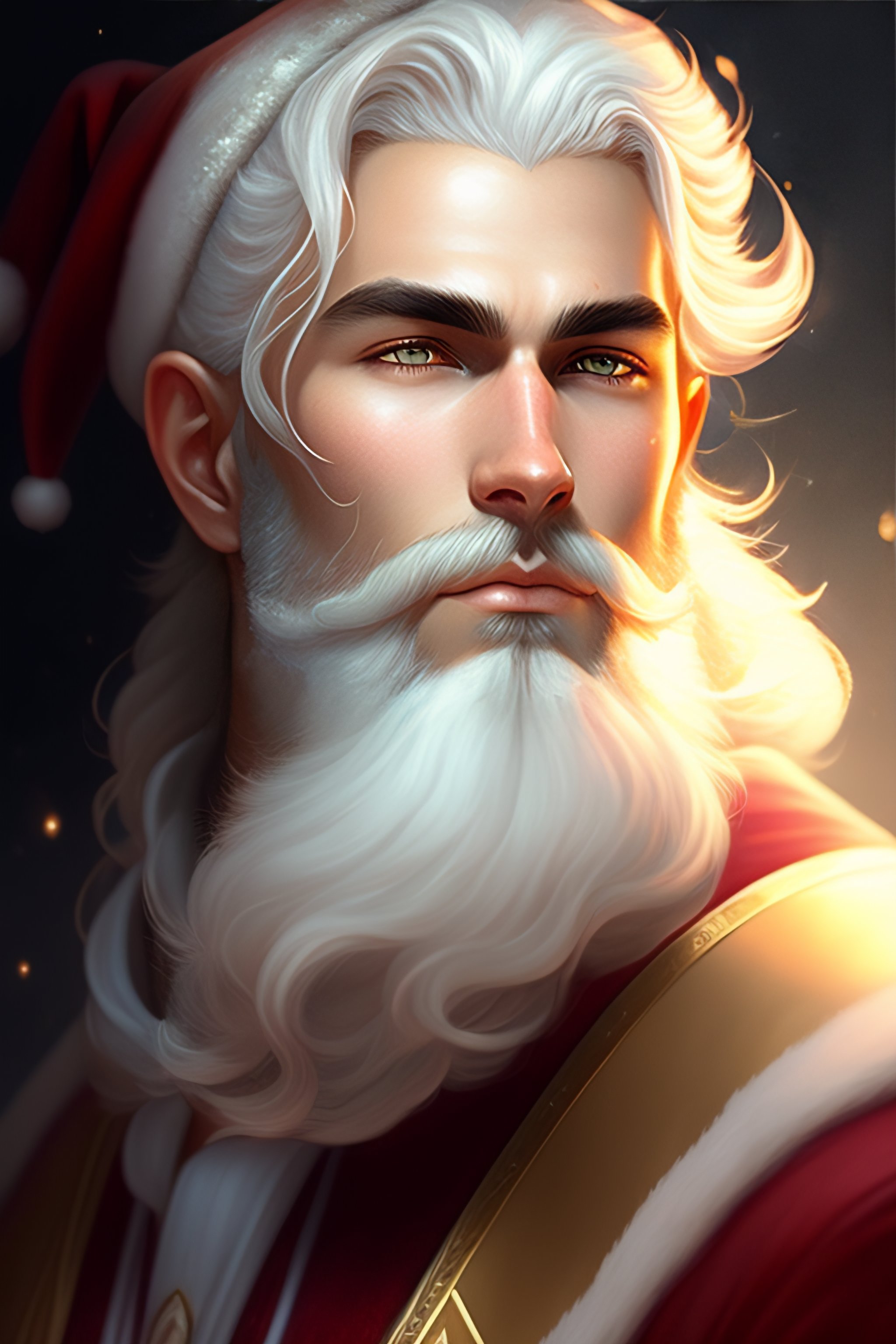 Lexica - Beautiful Santa Claus anime, released, with short white hair ...