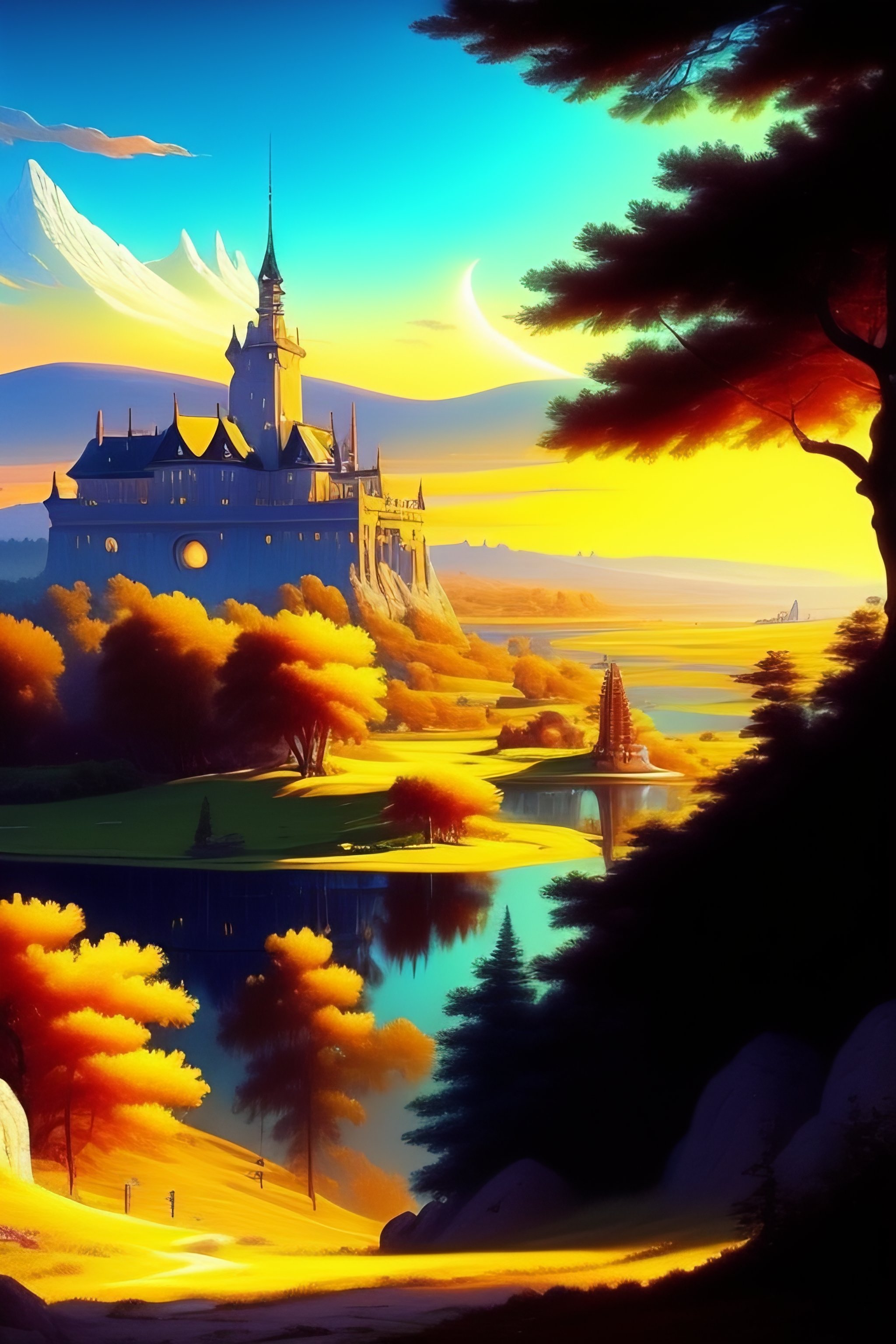 Lexica - Very beautiful painting by Albert Bierstadt and City Hunter ...