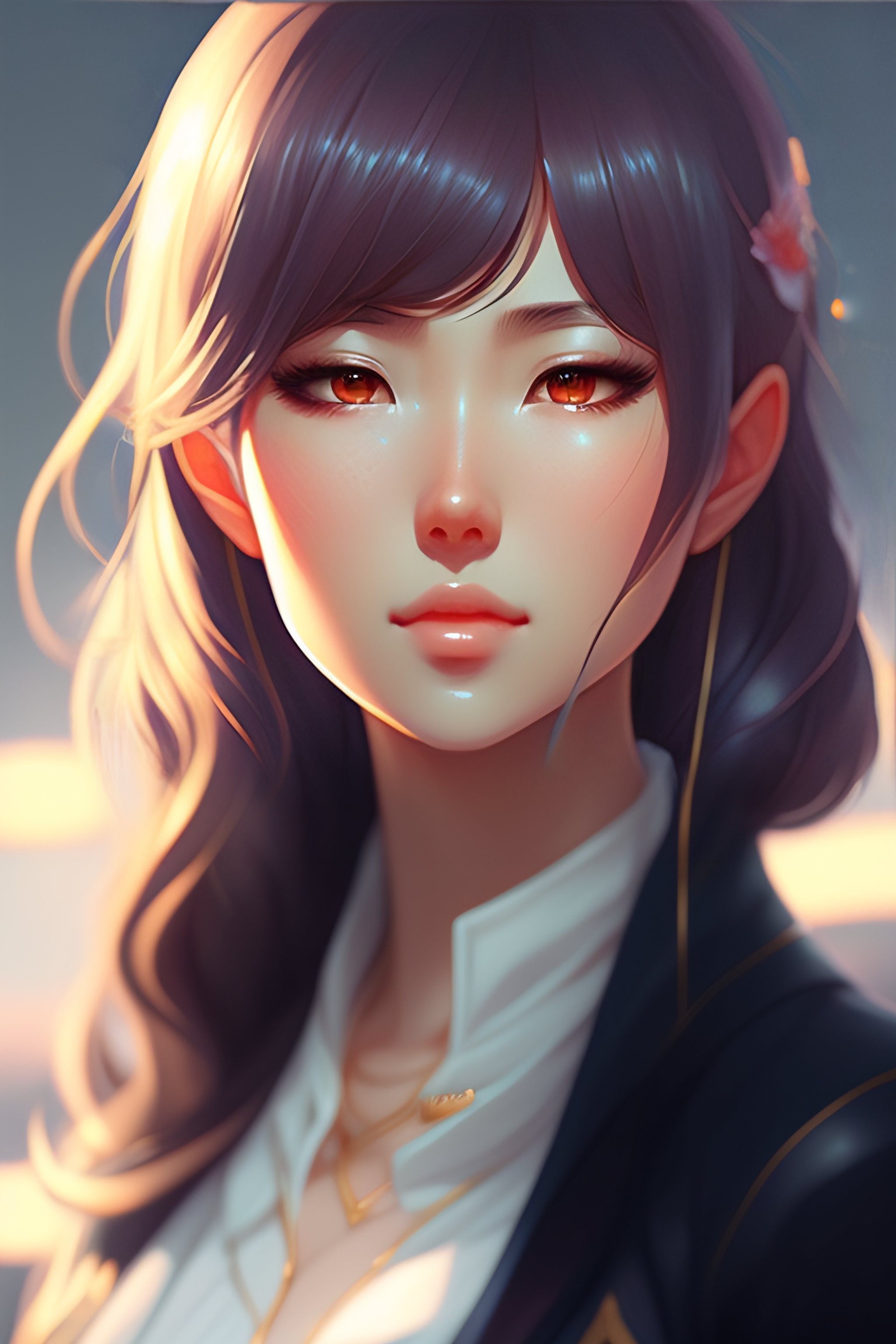 Lexica - Smooth soft skin, big dreamy eyes, symmetrical, anime wide ...