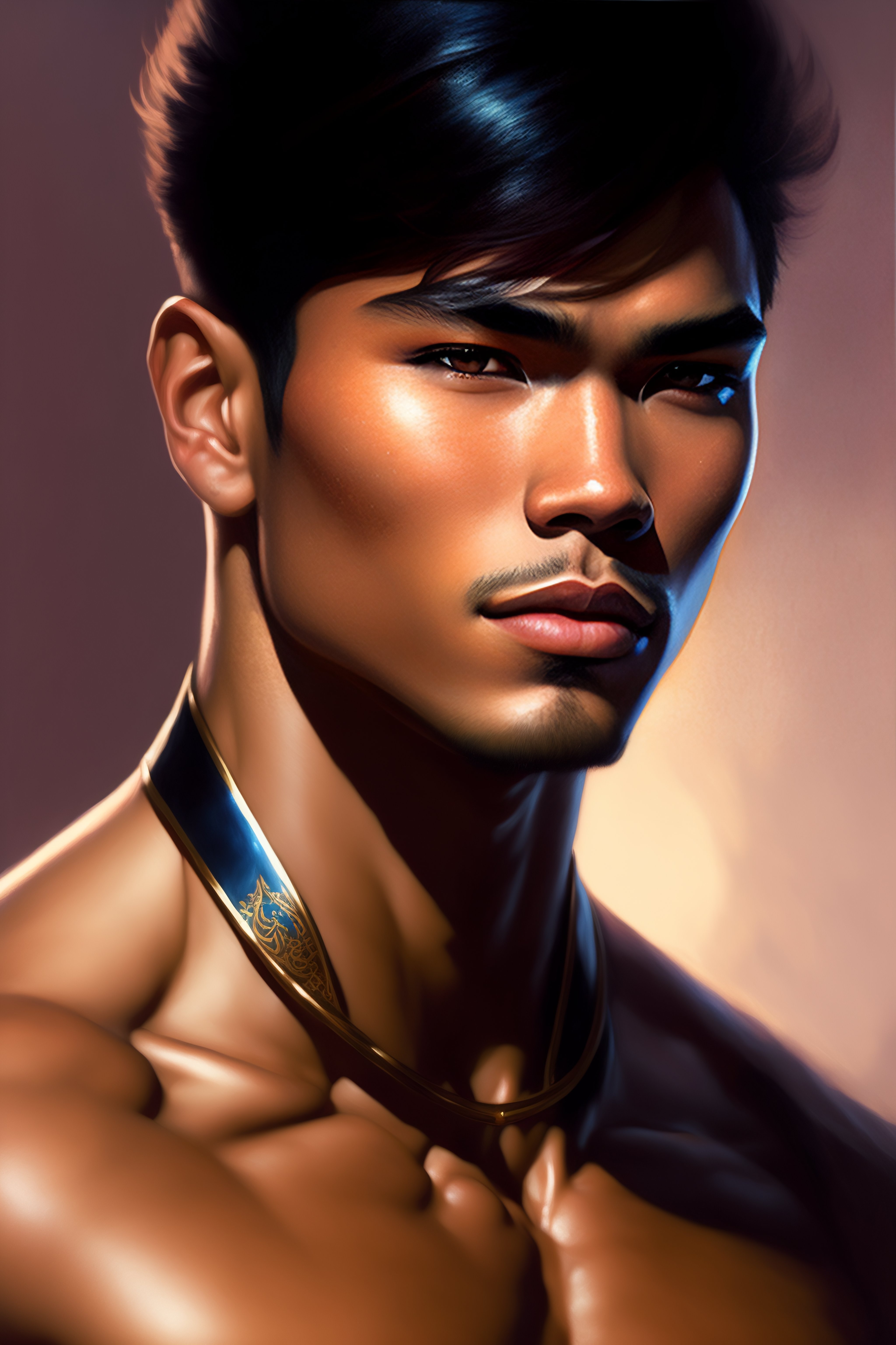 Lexica - Young handsome filipino male portrait dnd, muscle, painting by ...