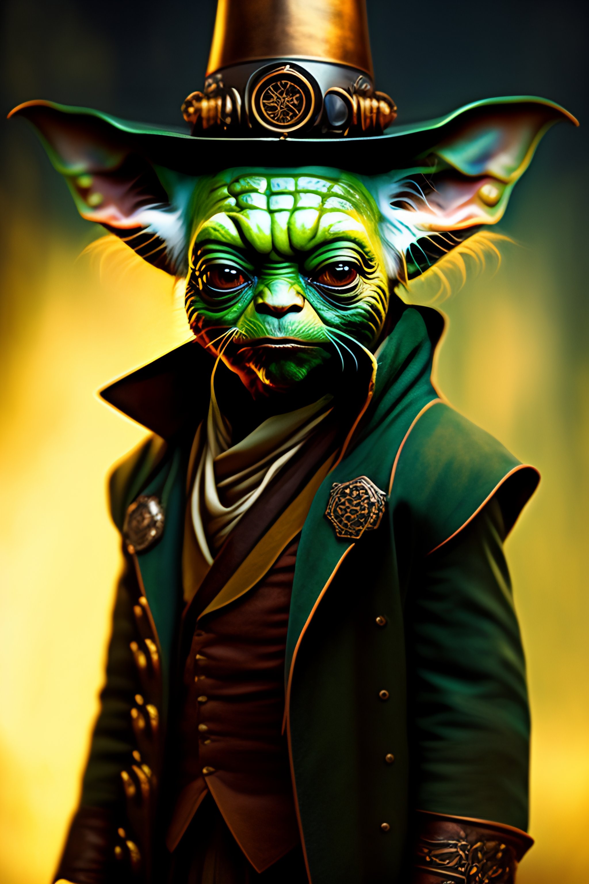 Lexica - Portrait of Yoda steampunk style