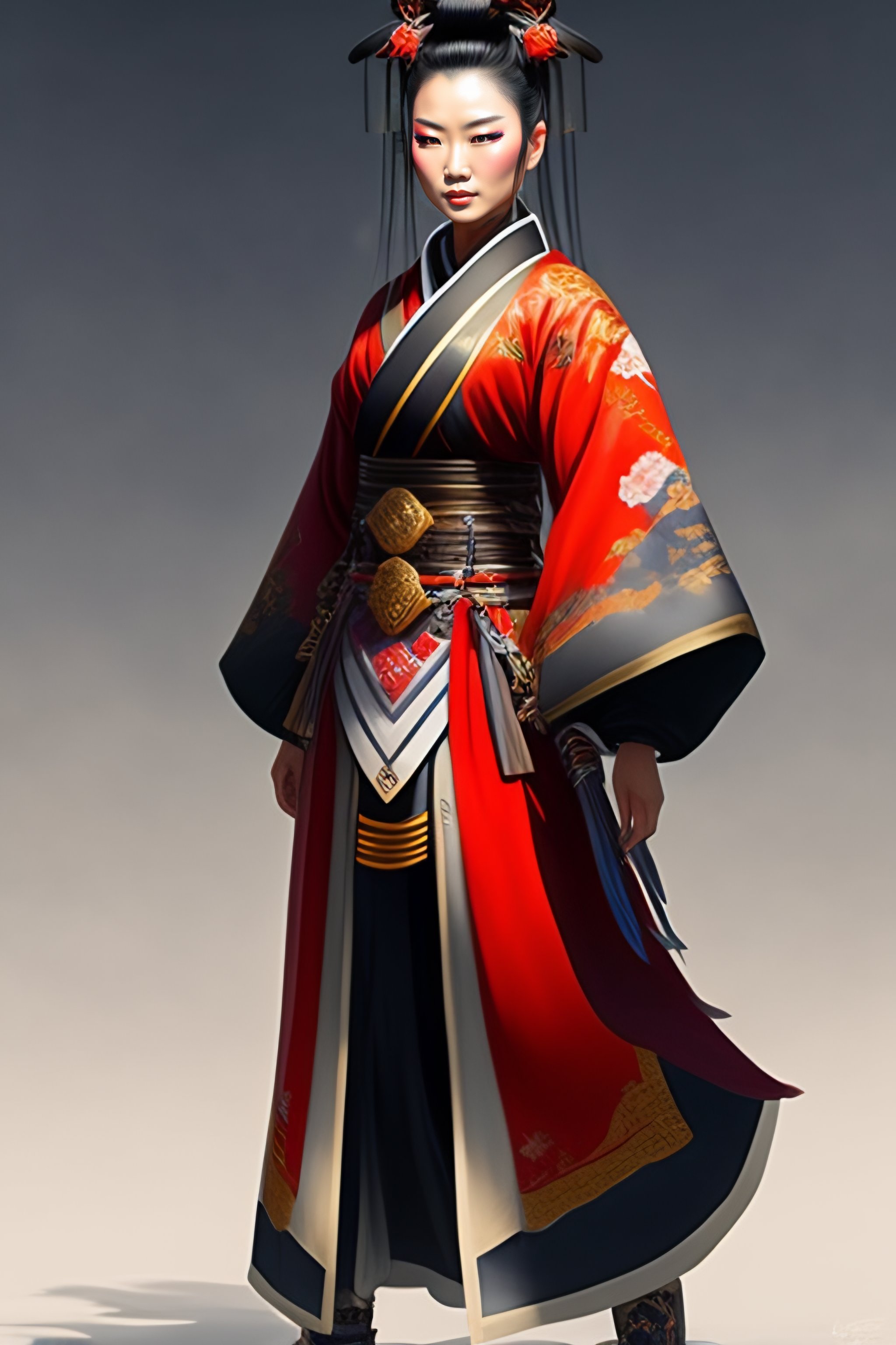 Lexica - Concept art of a samurai woman, in samurai armor, in samurai ...
