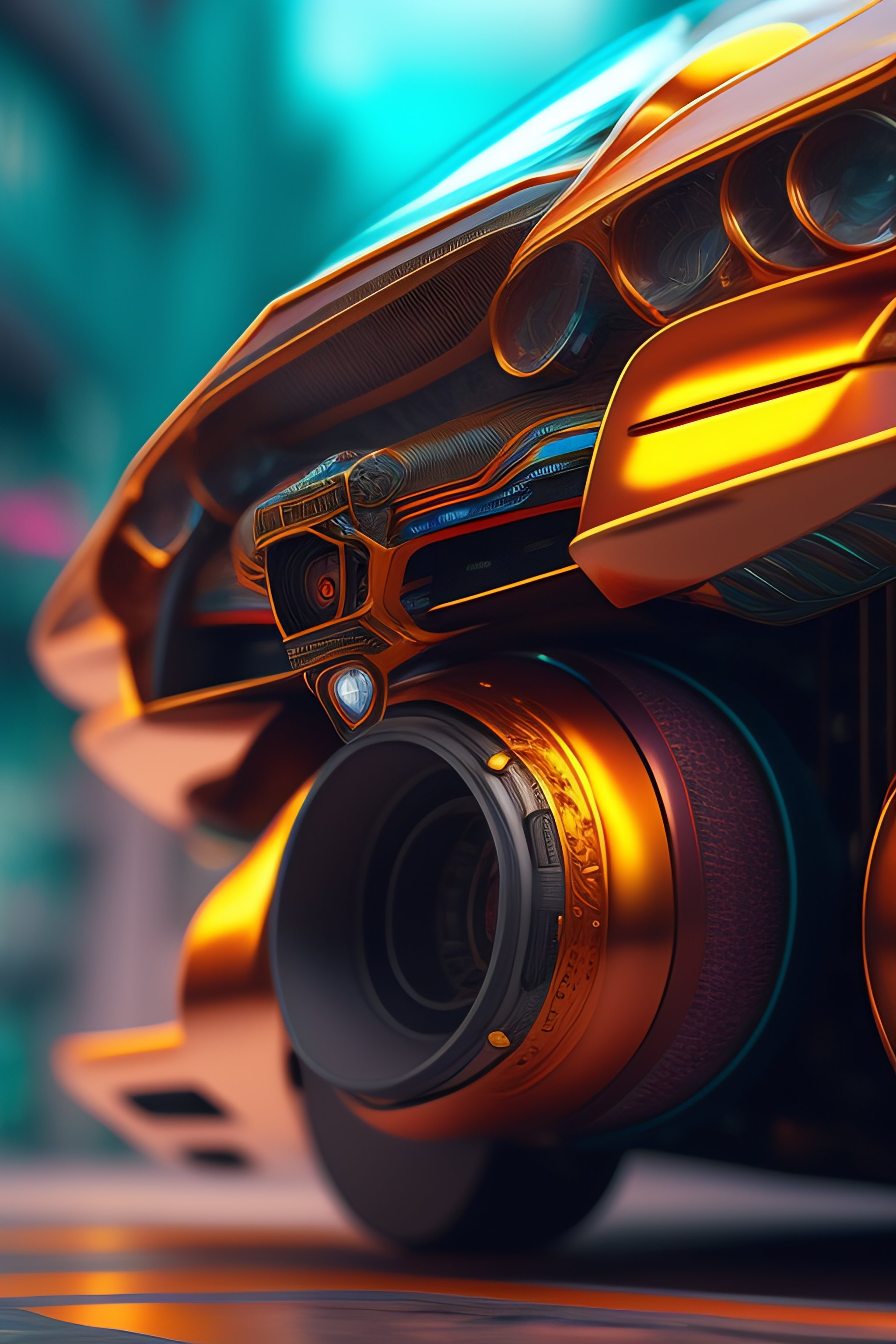 Lexica - Cyborg slick colorful supercar : by michal karcz, daniel ...