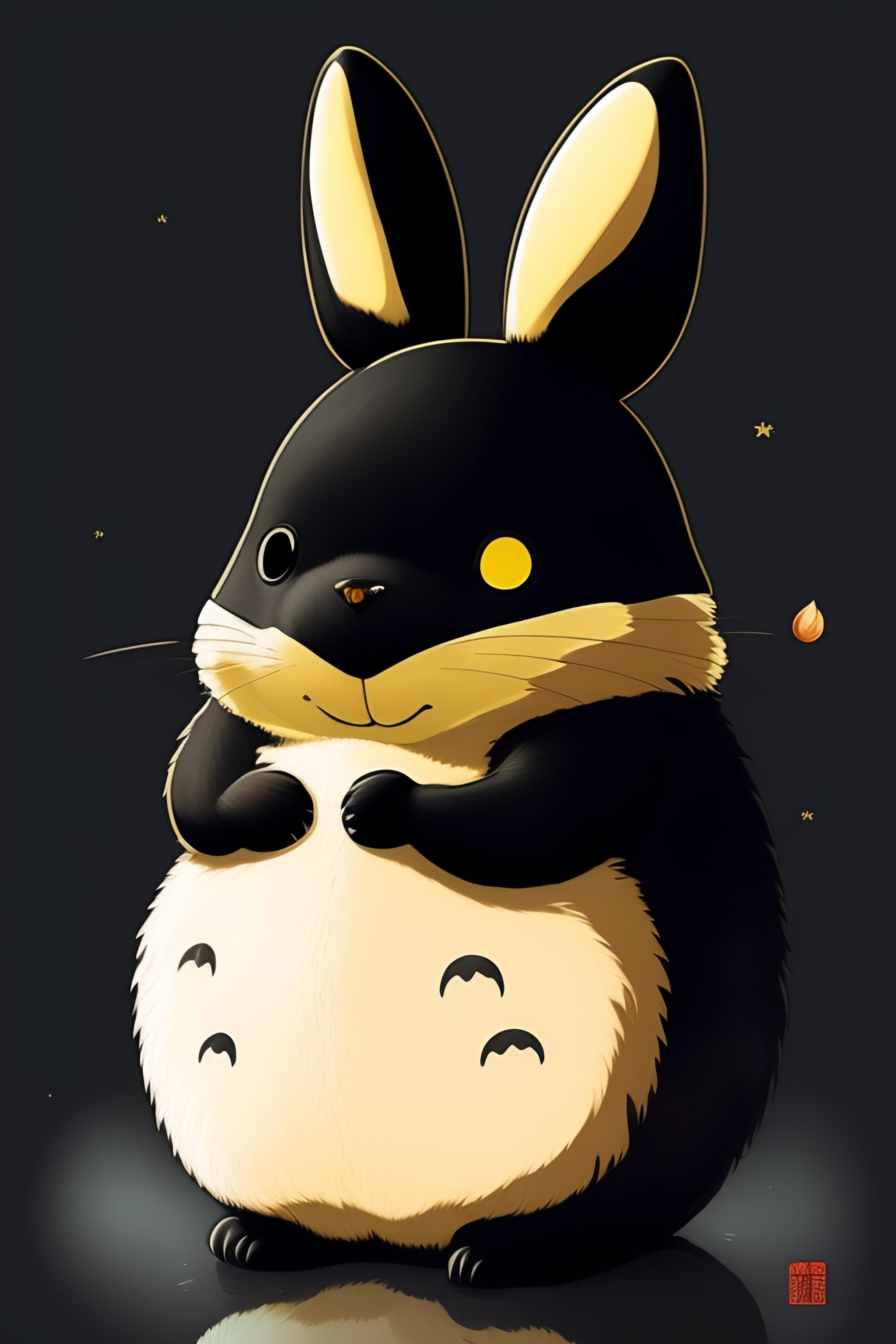 Lexica - Black rabbit in the style of the anime "My neighbor Totoro ...
