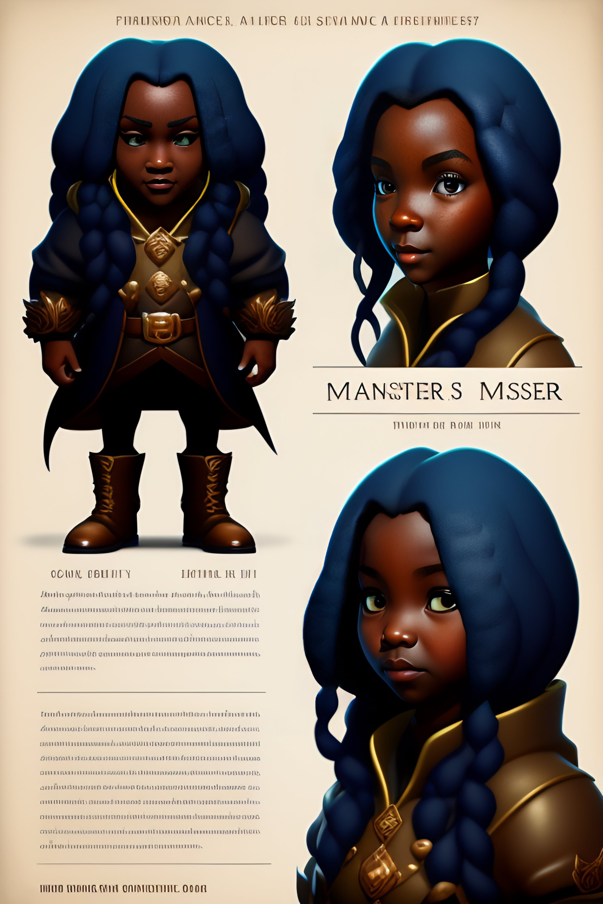 Lexica - Faceless monster character model sheet