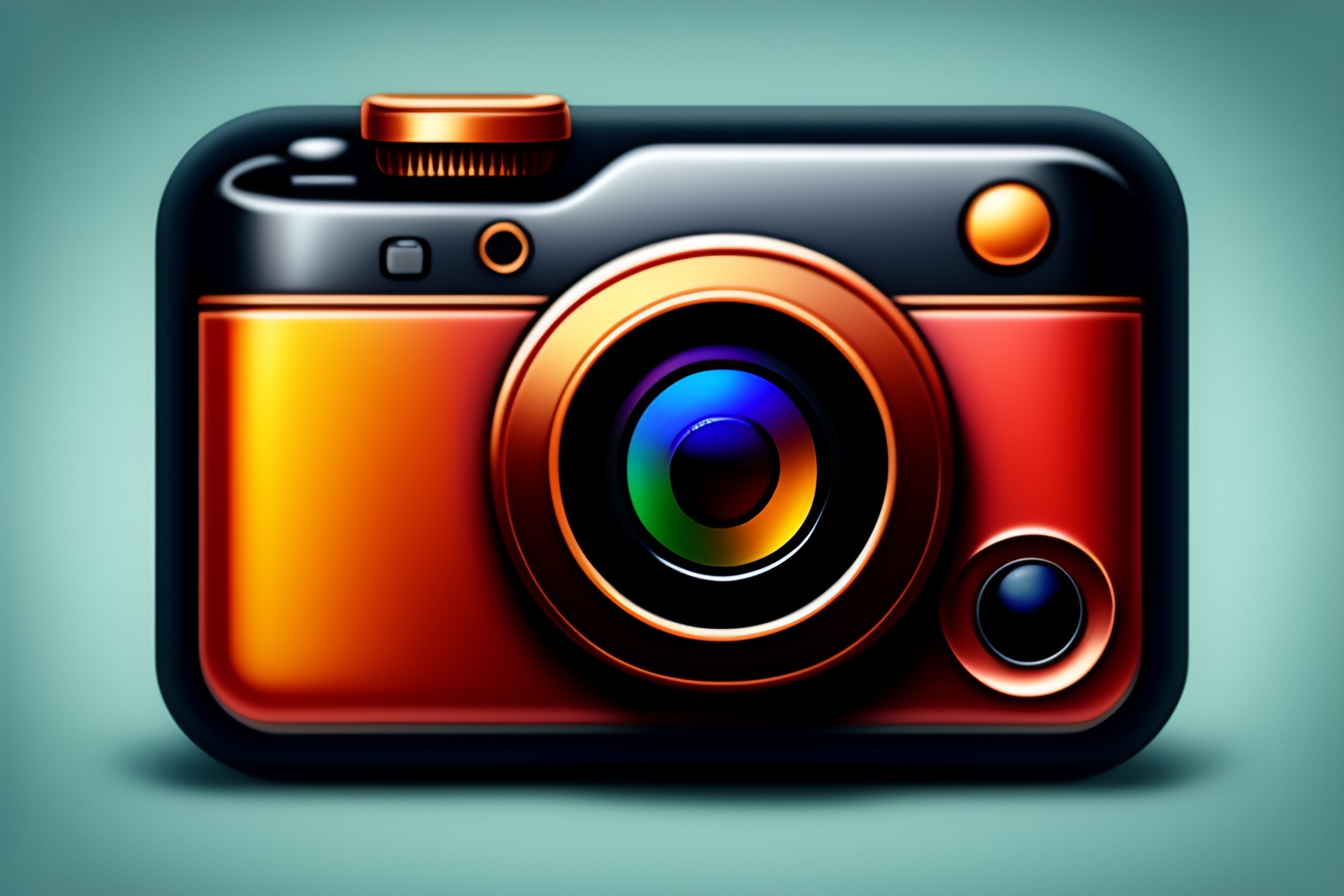 Lexica - Ios app icon design of a skeuomorphic camera