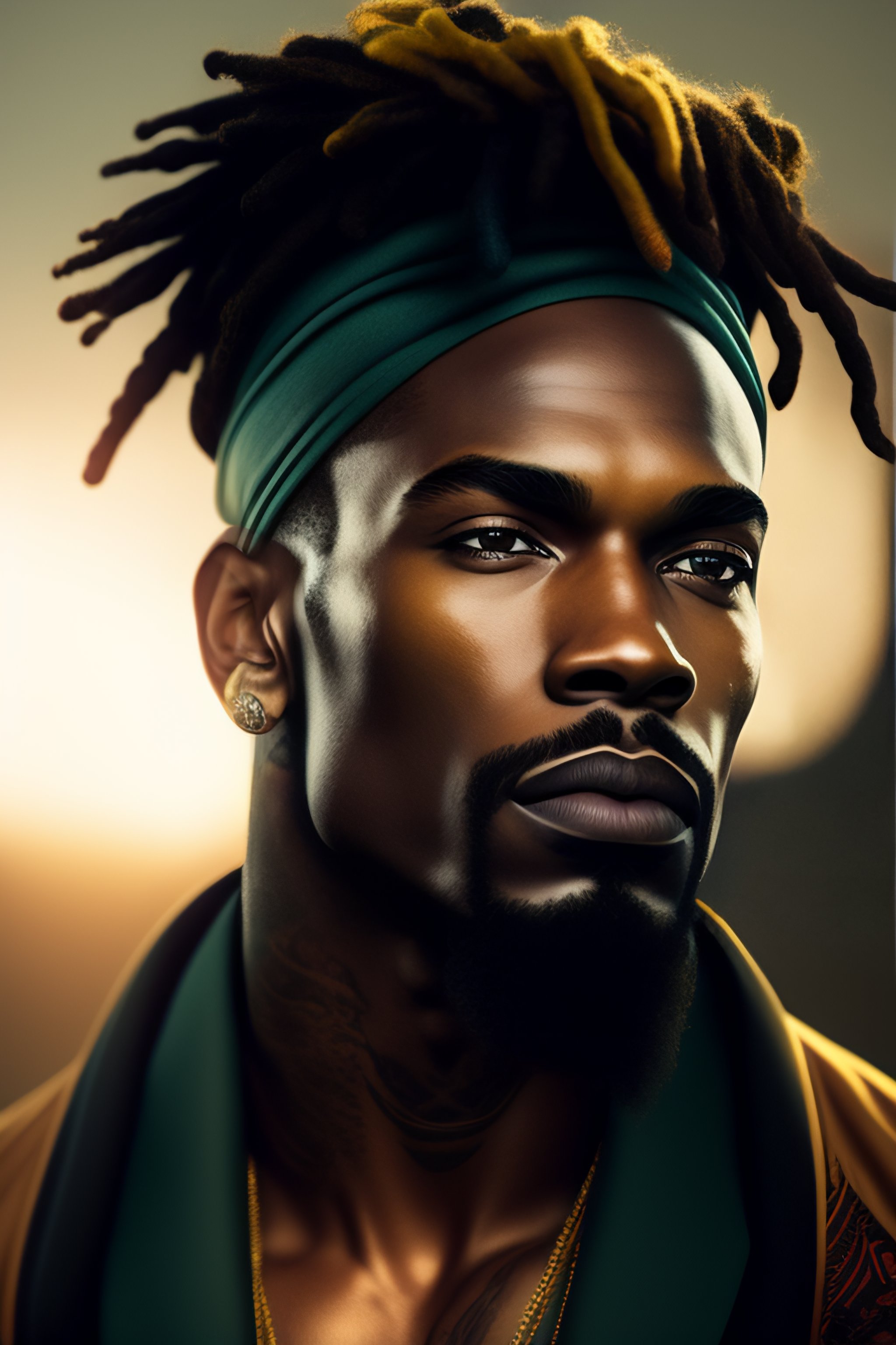 Lexica - Rasta, boxer-brief model, dreads, tattoos, 8k portrait, highly ...