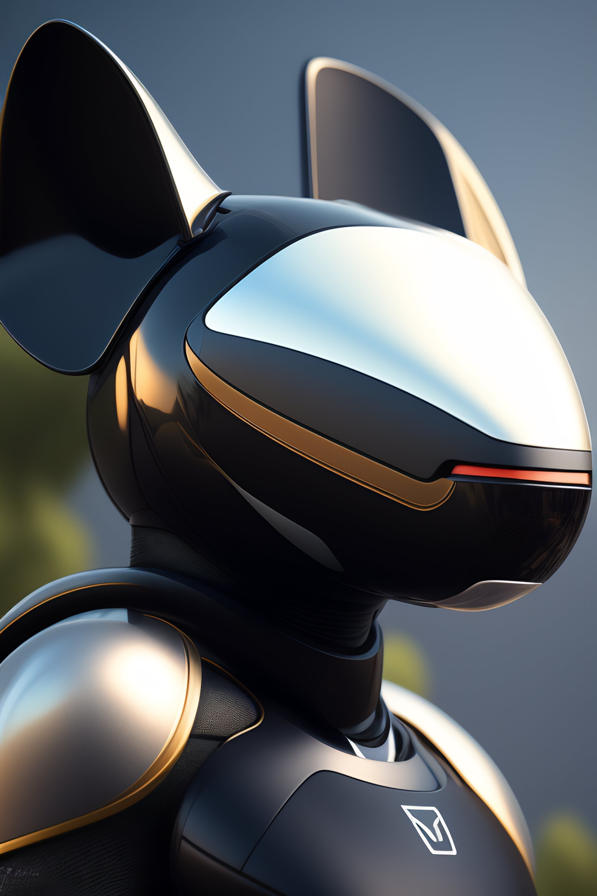 Lexica - Male robotic anthro orca, visor screen for face, large opaque ...