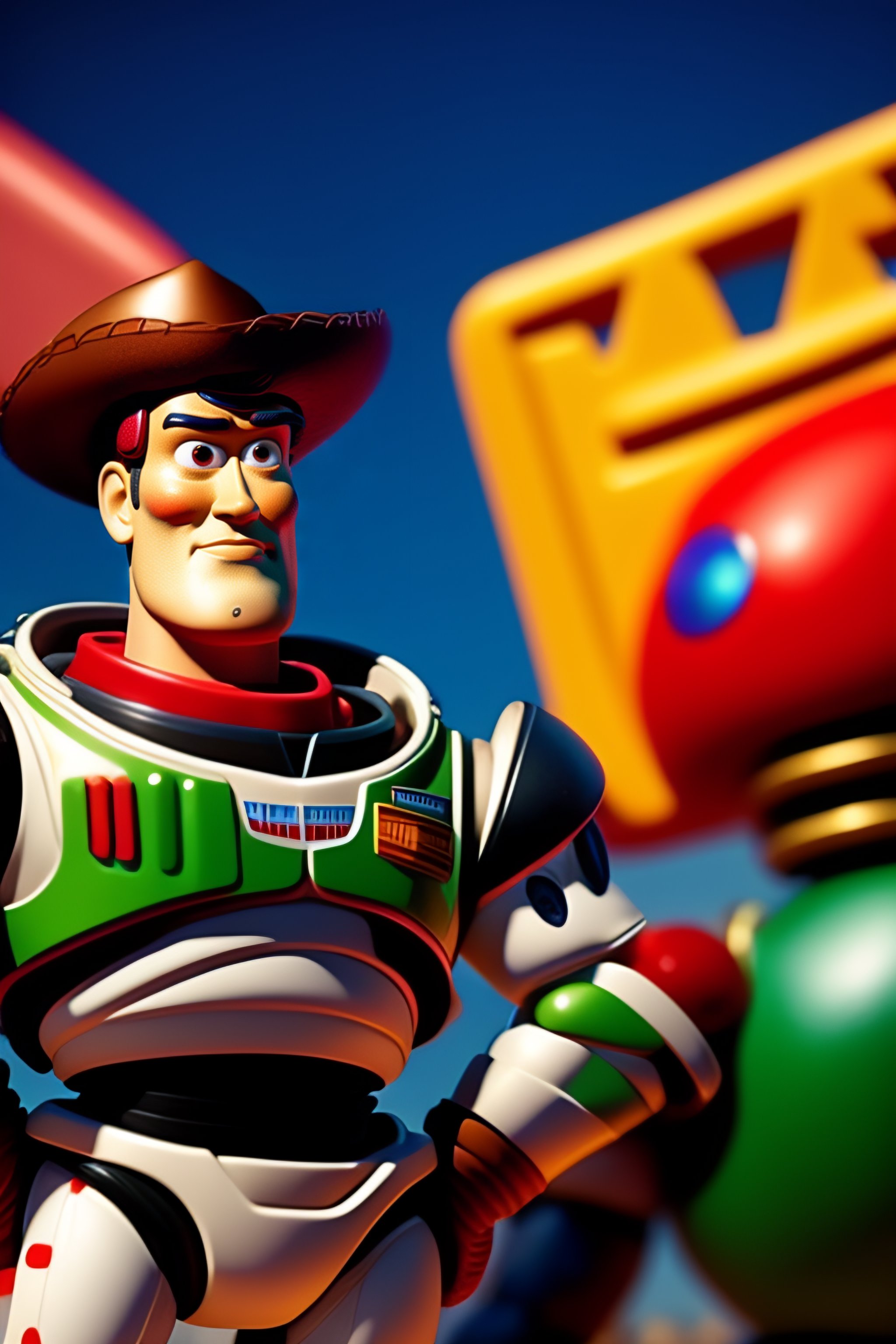 Lexica - Characters of the movie (toy story) at pyramids, pixar style