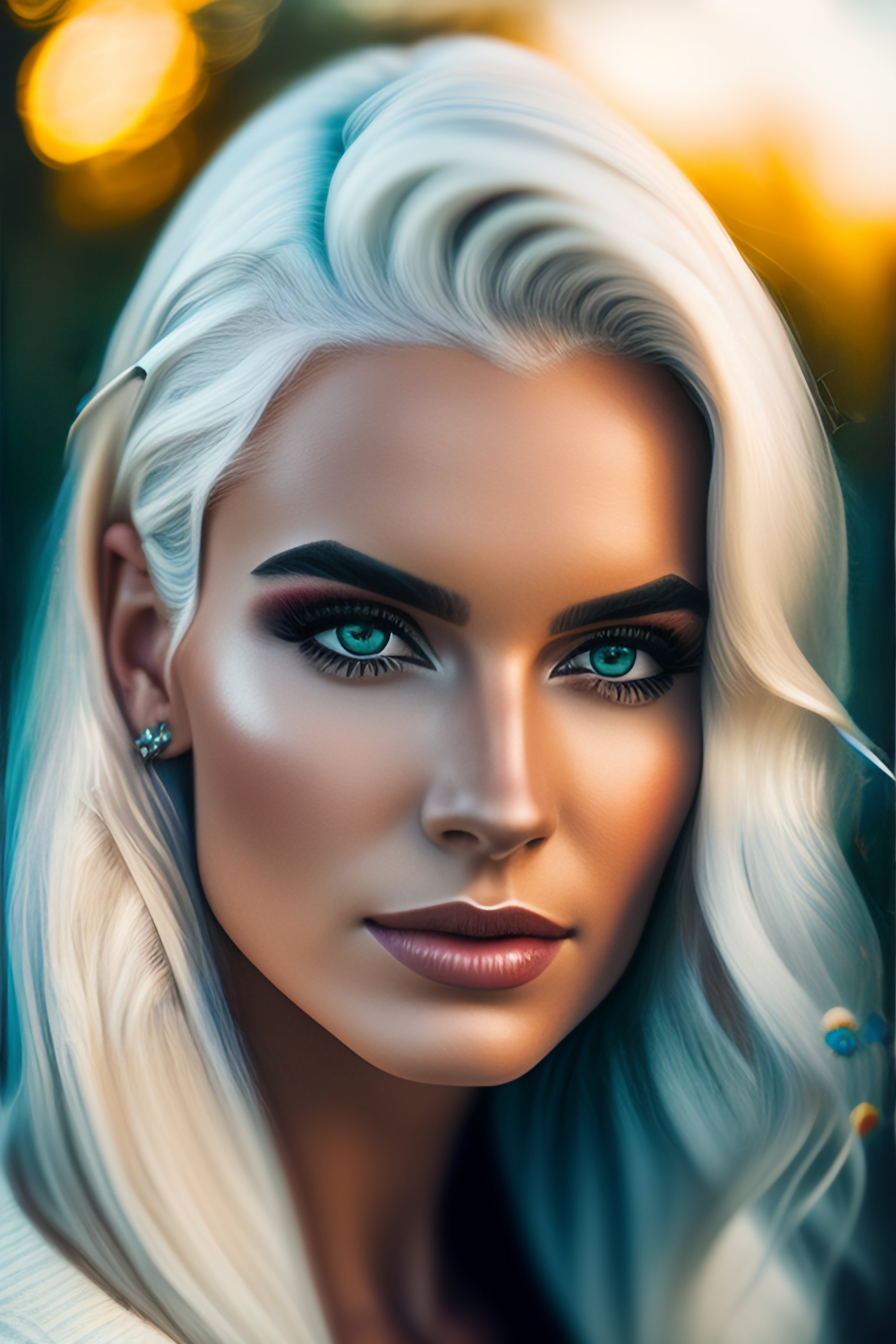 Lexica - Highly detailed Portrait of a beautiful young lady with white ...