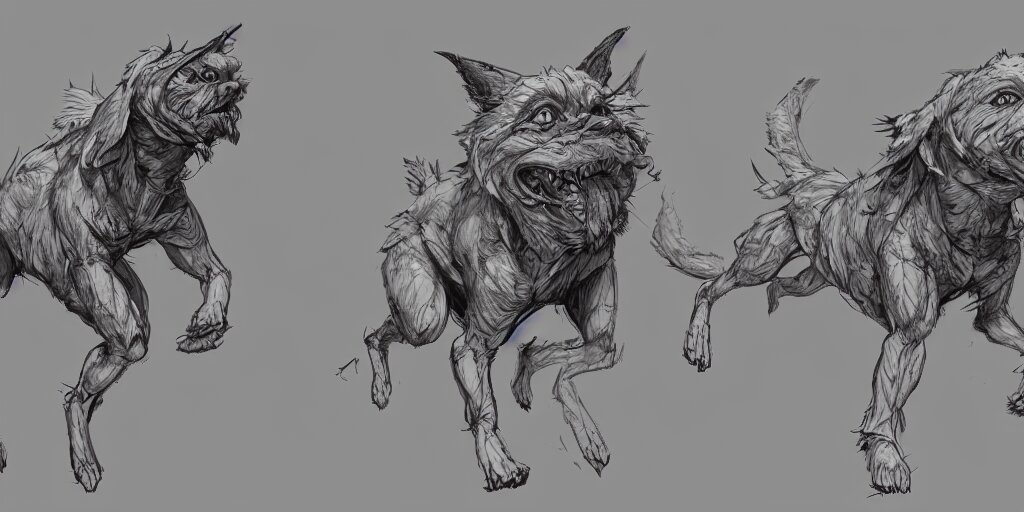 Lexica – Cartoonish dog running, character sheet, fine details, concept ...
