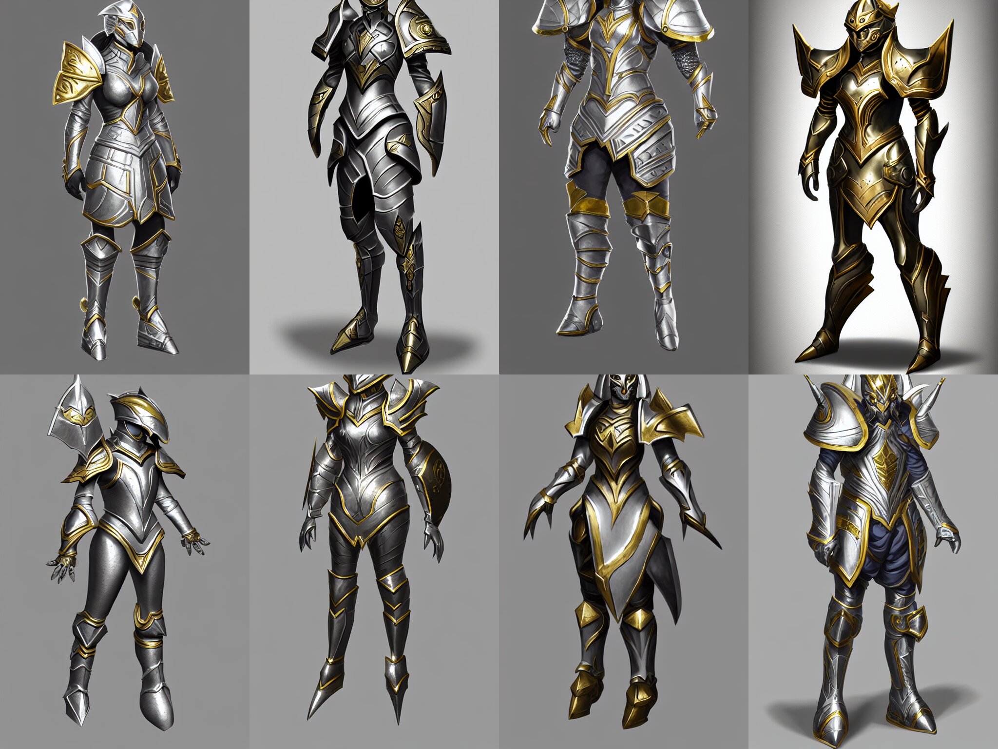 Lexica - Legendary armor, silver with gold trim, extremely polished ...