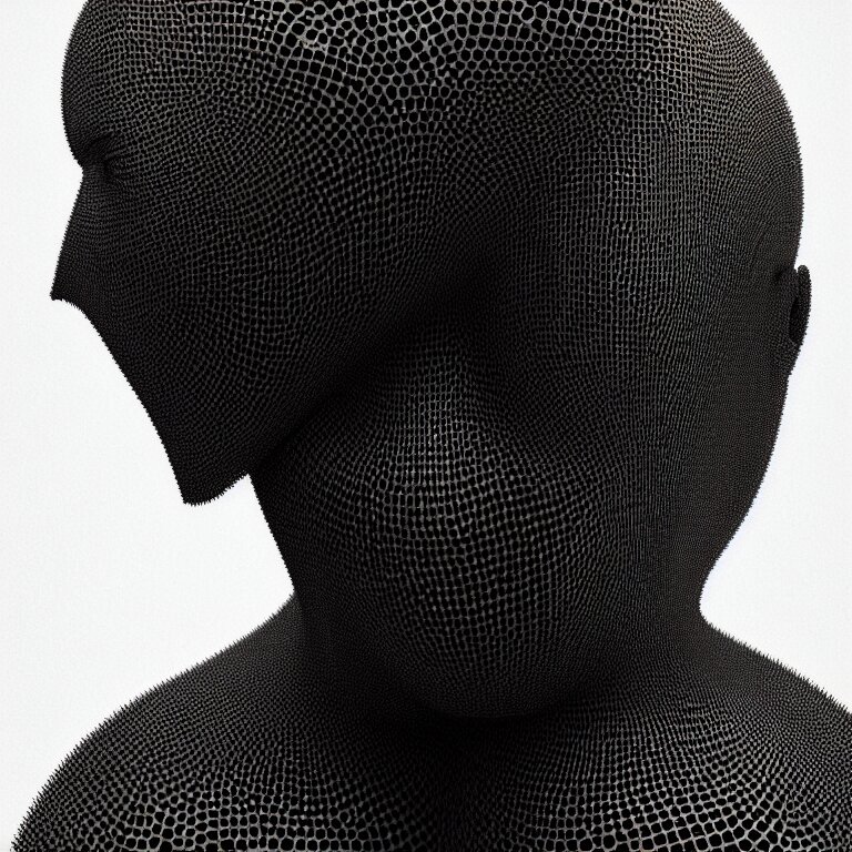 Lexica – Portrait of beautiful man wearing black ribbed trypophobia ...