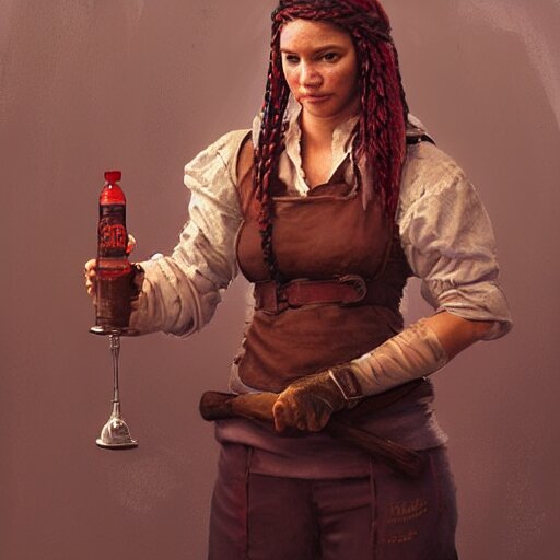Lexica - A medieval bartender from trinidad, female, crimson french ...