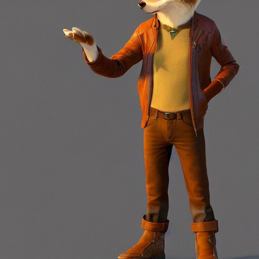Lexica - Portrait, 3 d render, anthropomorphic coyote male, wearing ...