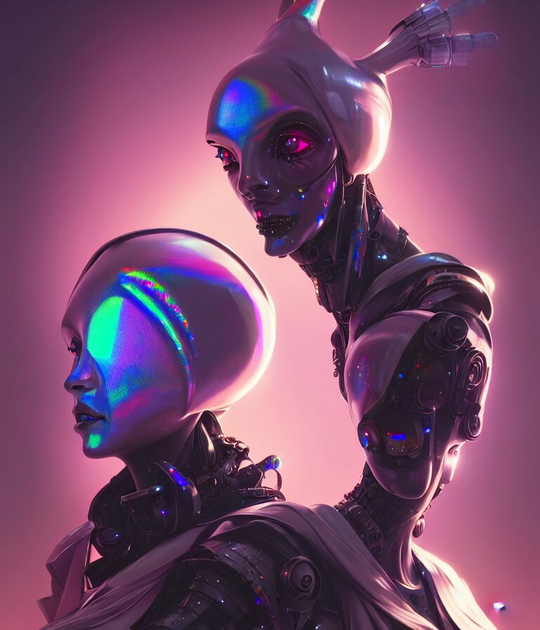 Lexica - Front shot of a court jester character, holographic crystals ...