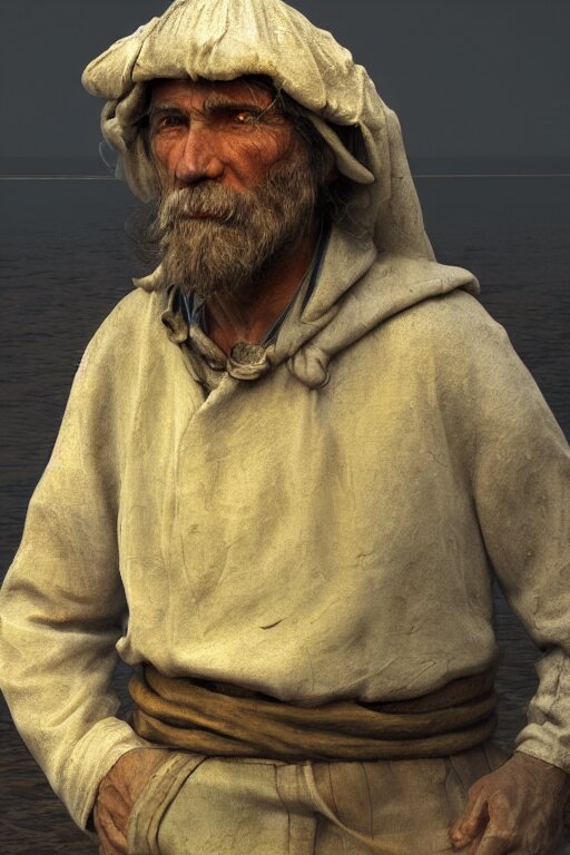 Lexica - Medieval fisherman, close-up portrait, poor, intricate ...
