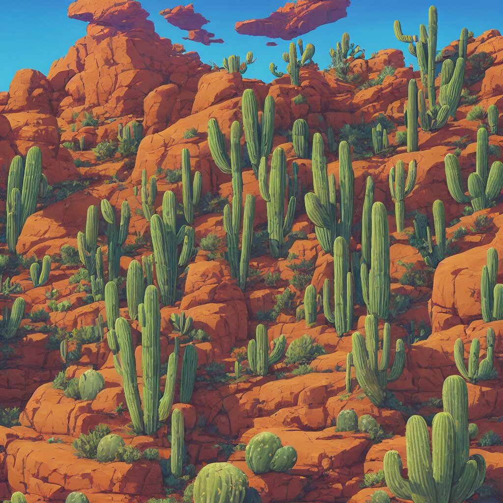 Lexica - Western background stylized, rocks, cactus, cliff, art gta 5 ...