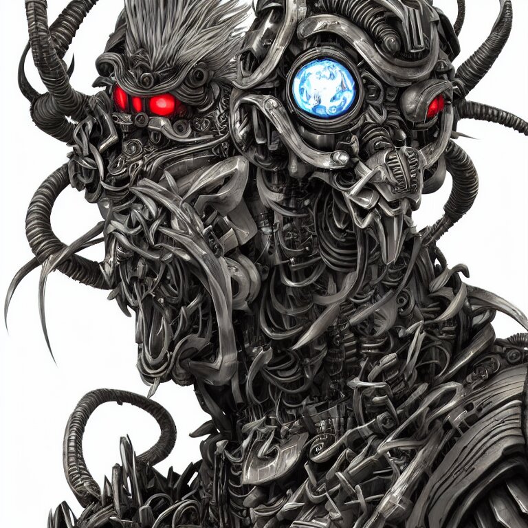 Lexica - Male anime character, oni mask, organic, forest druid, cyber ...