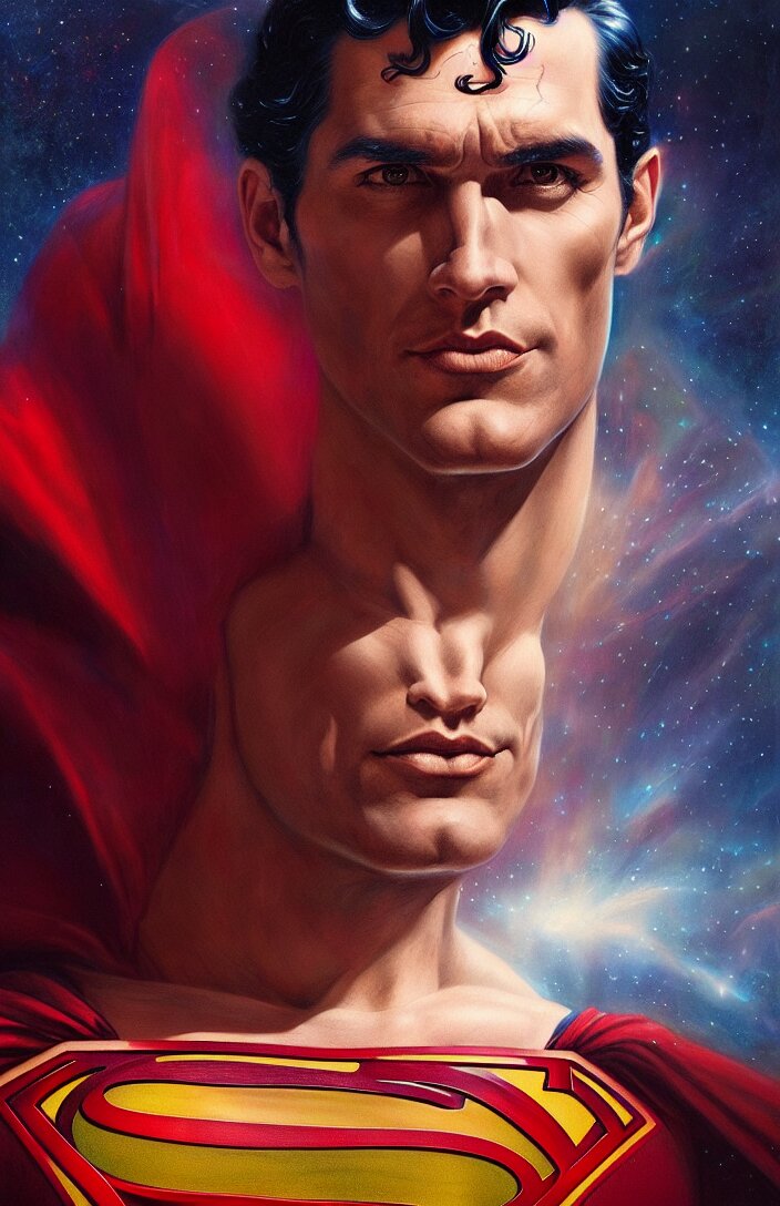 Lexica - A portrait of superman thinking of planet krypton by karol bak ...