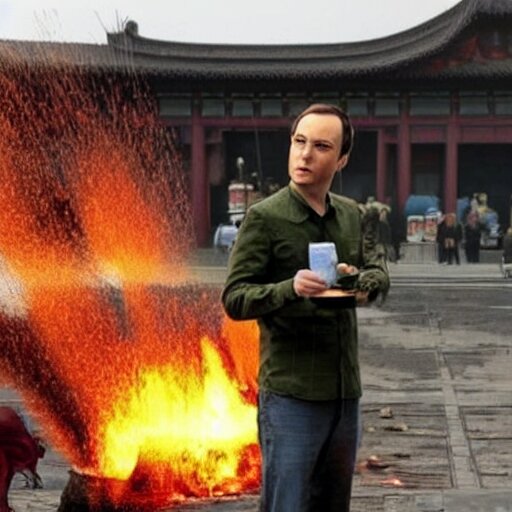 Lexica - Sheldon cooper meme gas leak explosion in china