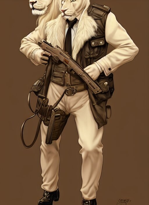 Lexica - Aesthetic portrait commission of a of a male fully furry ...